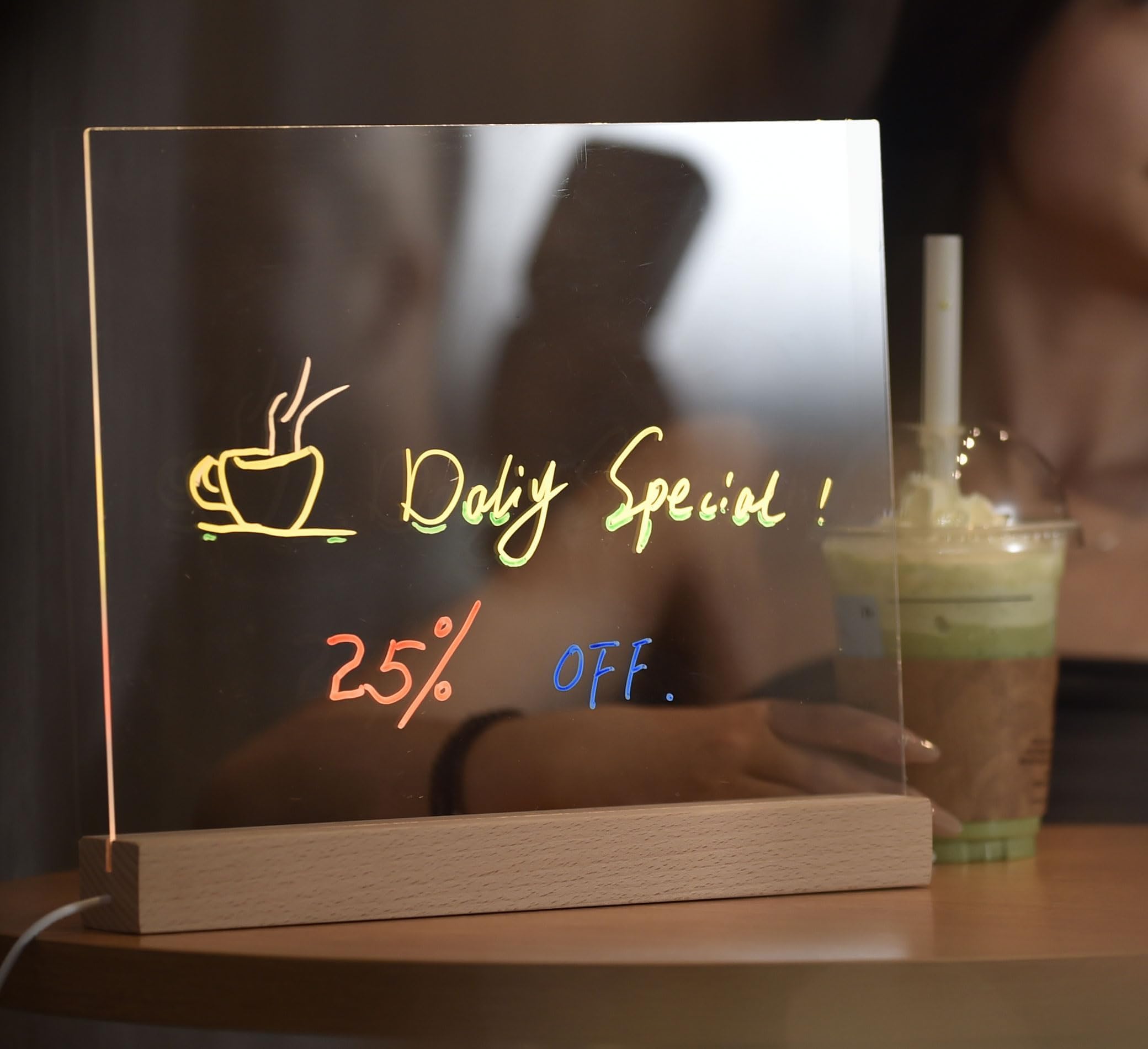 Amazon.com : Acrylic Dry Erase Board With Stand | Led Desk Whiteboard ...