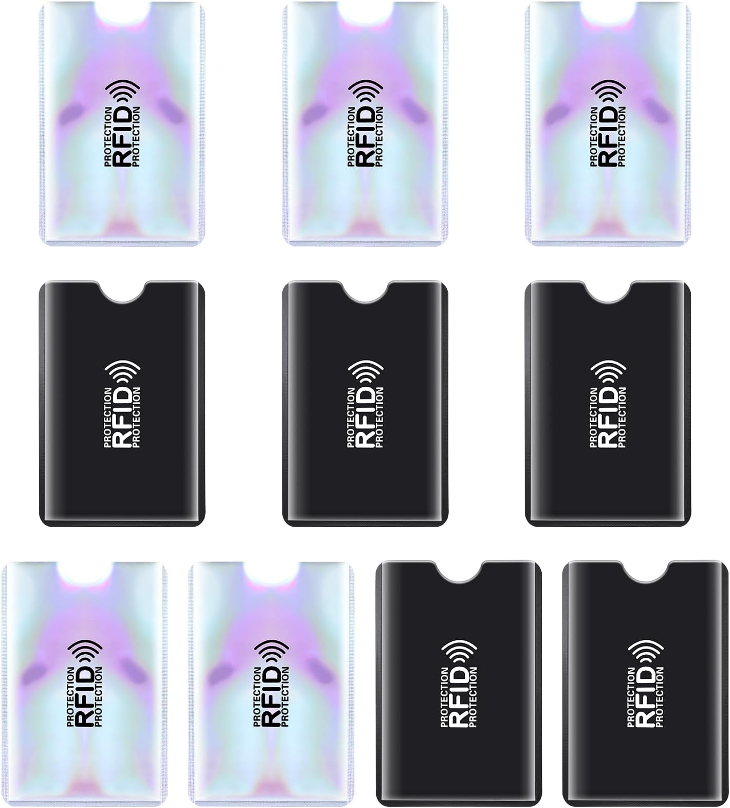 Amazon.com: JUMISEE (60 Pack) Holographic RFID Blocking Sleeves, Card ...