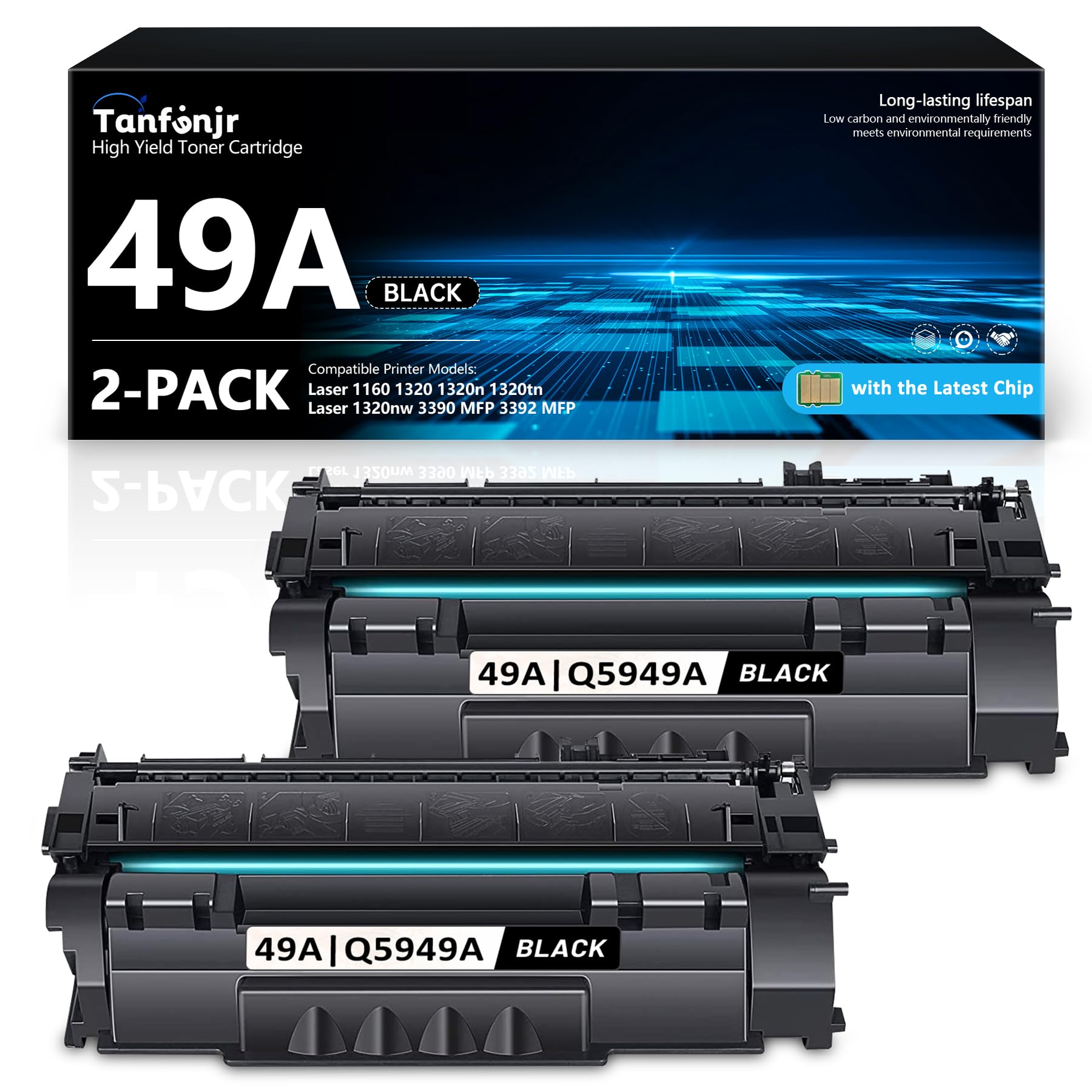 Amazon.com: (with Chip) 49A | Q5949A Toner Cartridge, 2 Black ...