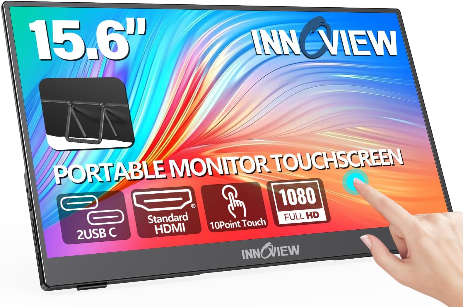 Amazon.com: InnoView Portable Monitor Touchscreen 15.6" 1080P 10-Point ...