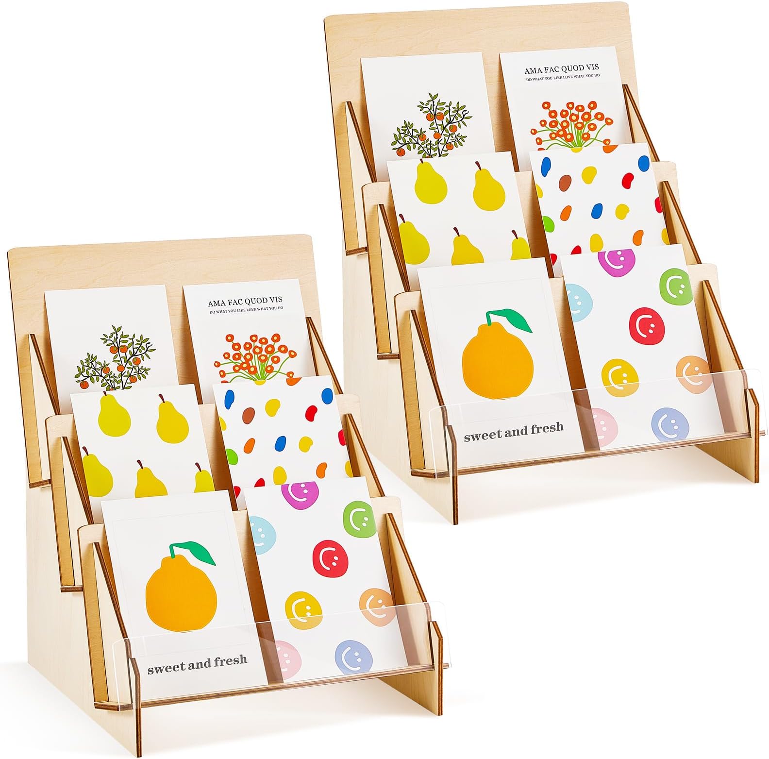 Amazon.com: AnairsMo 9 Shelves Sticker Display Stand, Wooden Display ...