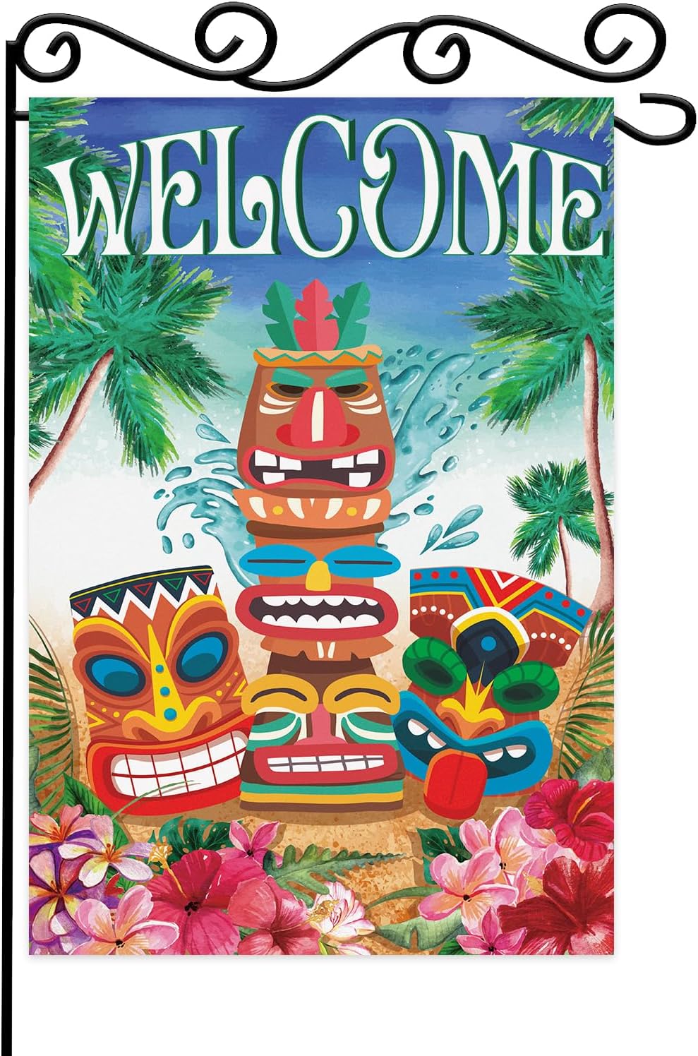 Amazon.com : Tiki Time Summe House Flag - Luau Party Yard Sign - Tiki ...