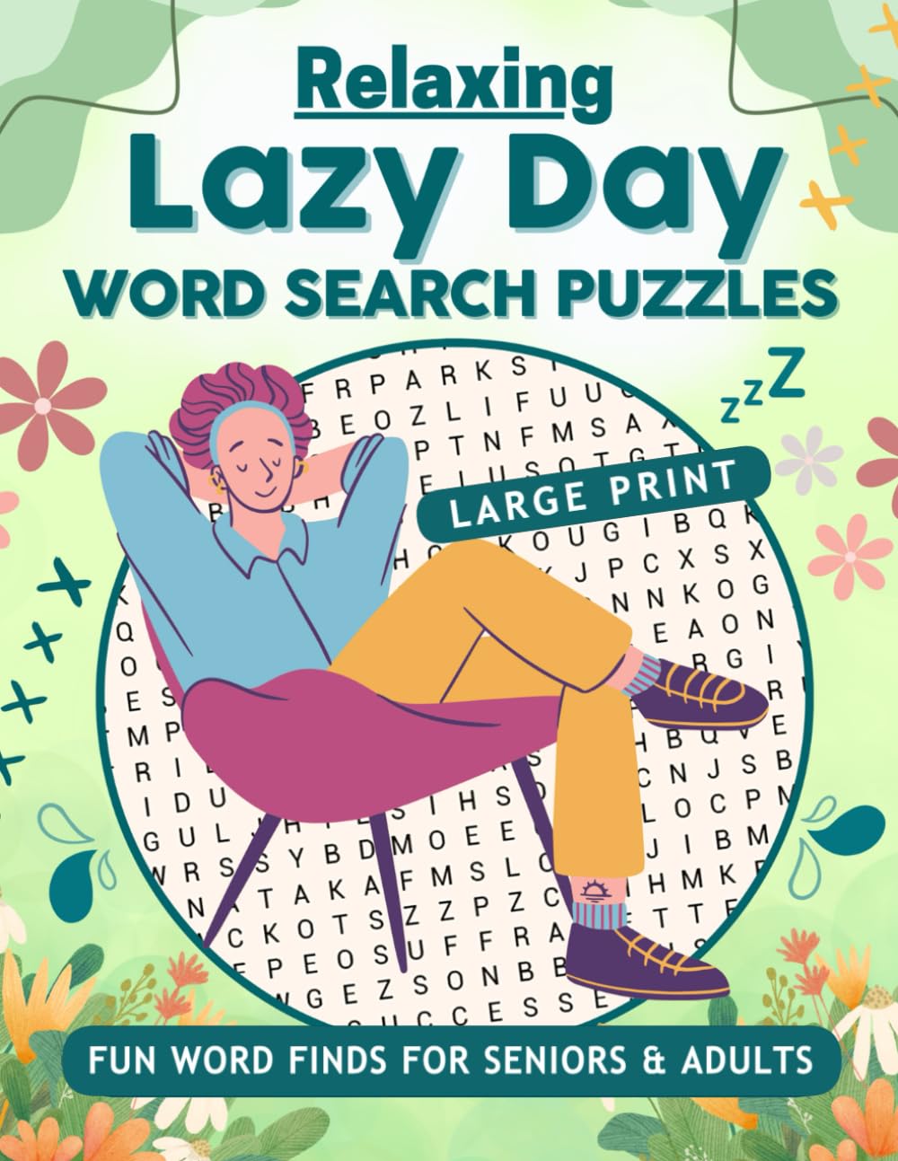 Amazon.com: Lazy Day Relaxing Large Print Word Search Puzzles: Fun Word ...