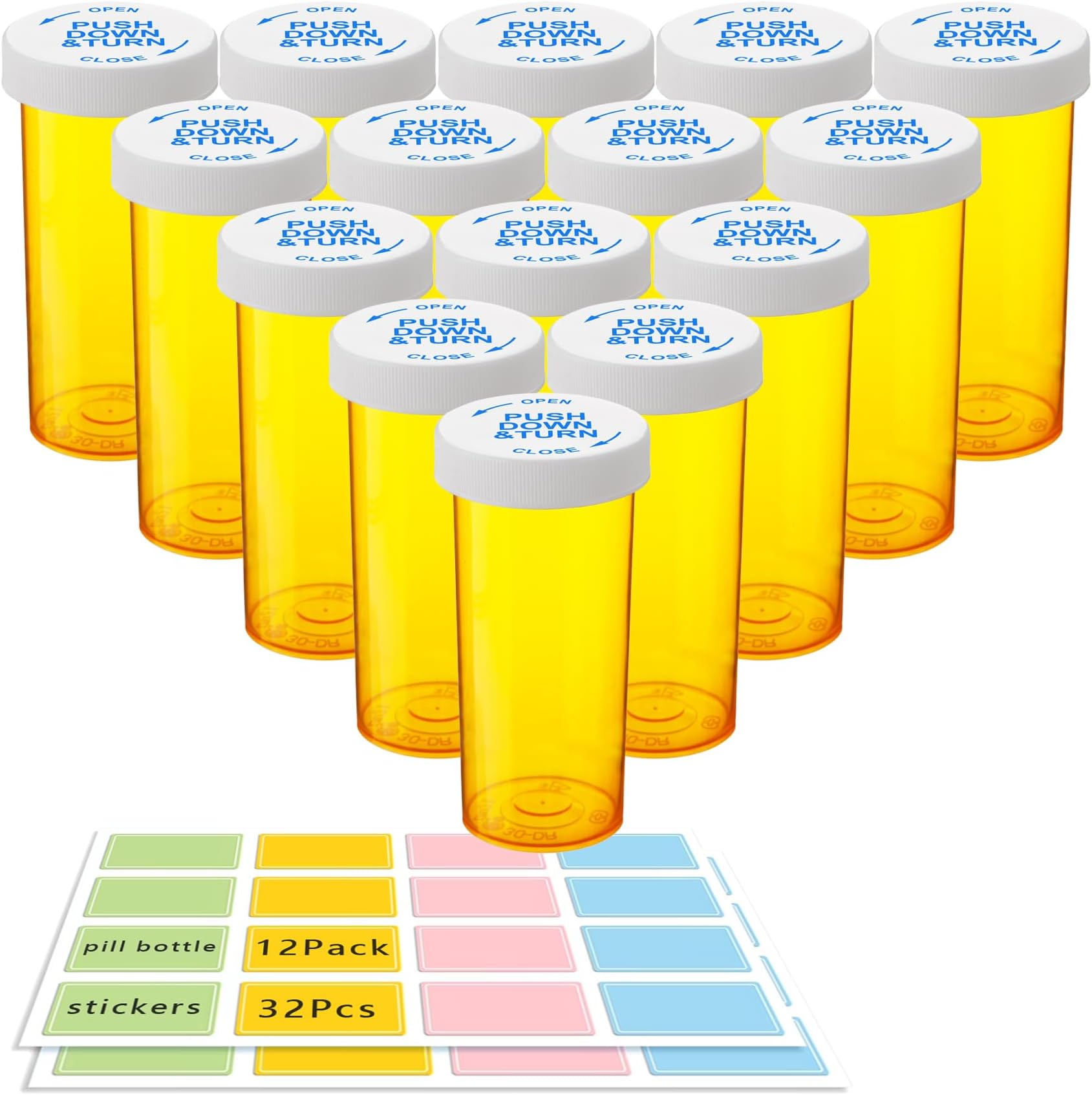Amazon.com: Empty Plastic Pill Bottles with Easy Open Caps (Not Child ...