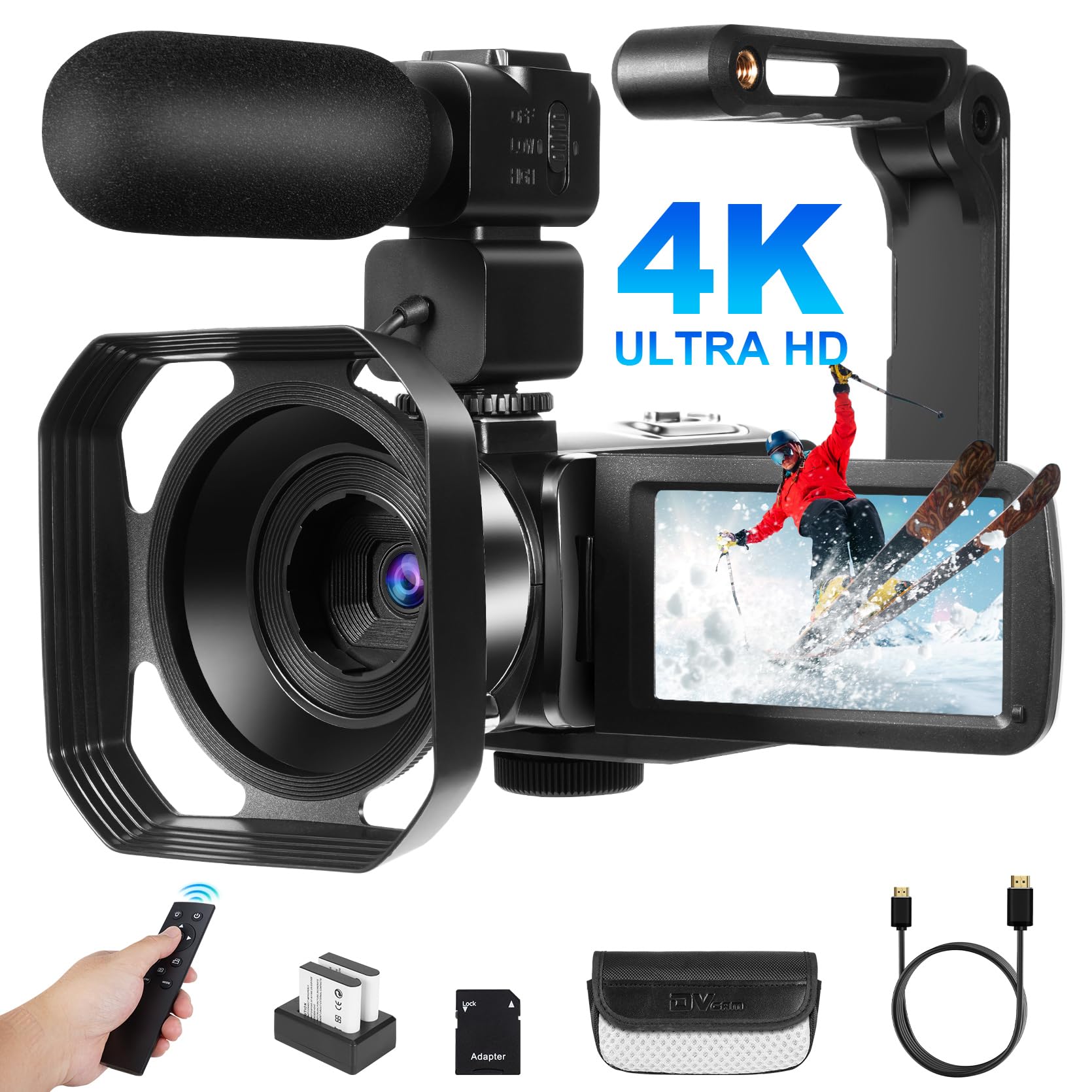 SOPPY Camcorder 4K Digital Video Camera 48MP 60FPS with WiFi IR Night ...