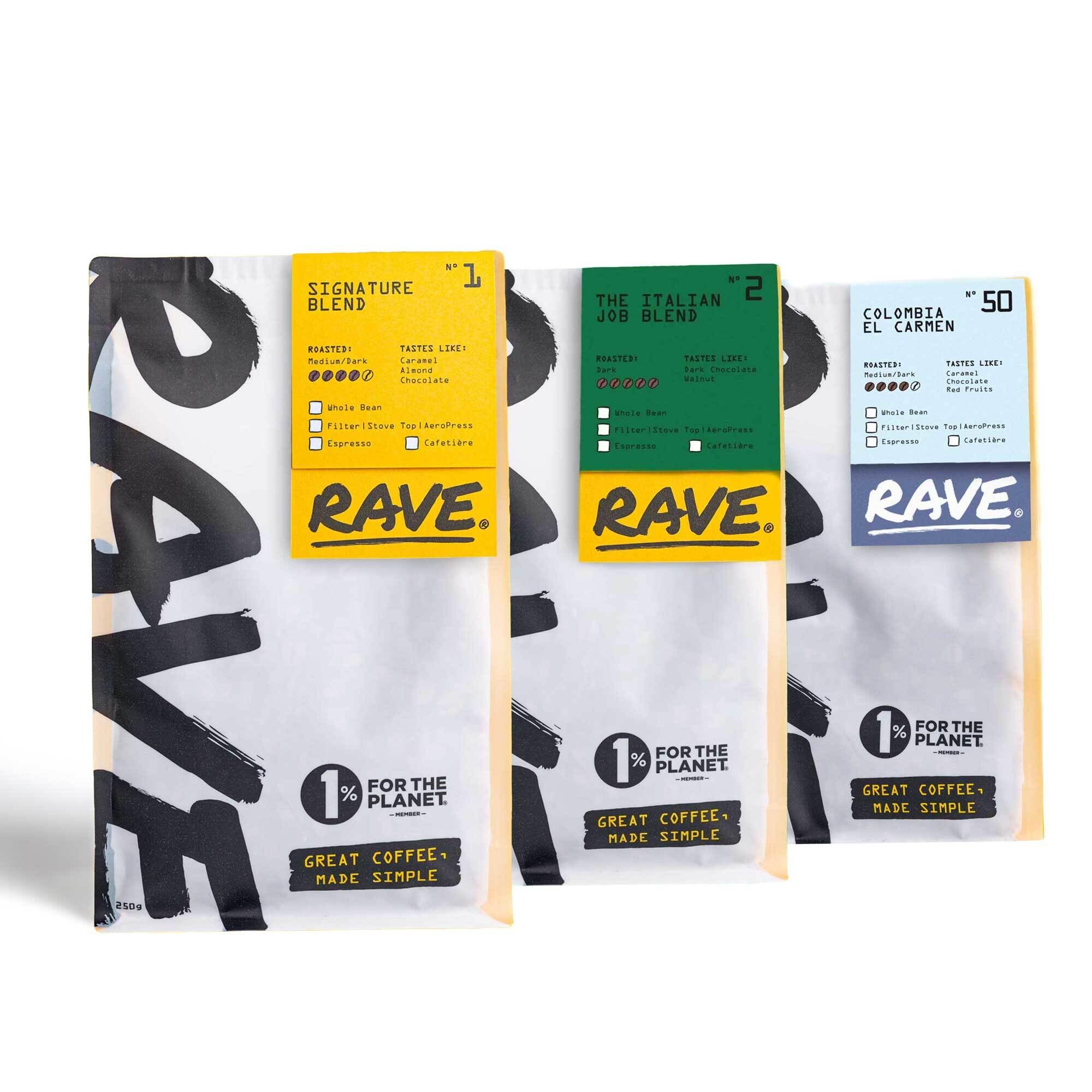 Rave Coffee Top Selling Whole Bean Bundle (Whole Bean) : Amazon.co.uk ...