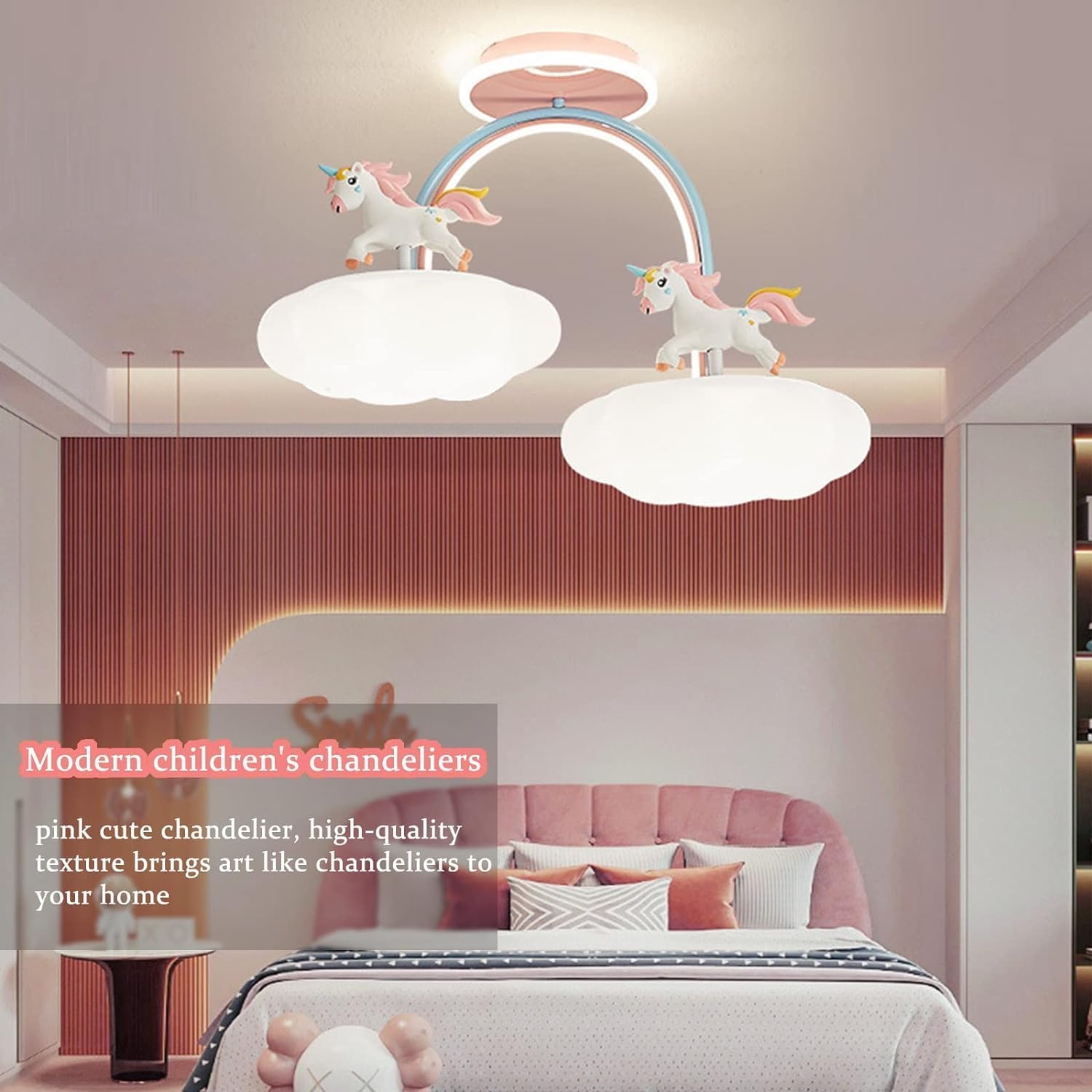 Snapklik.com : PURESILKS Pink Cartoon Ceiling Light Girls Room Lighting ...