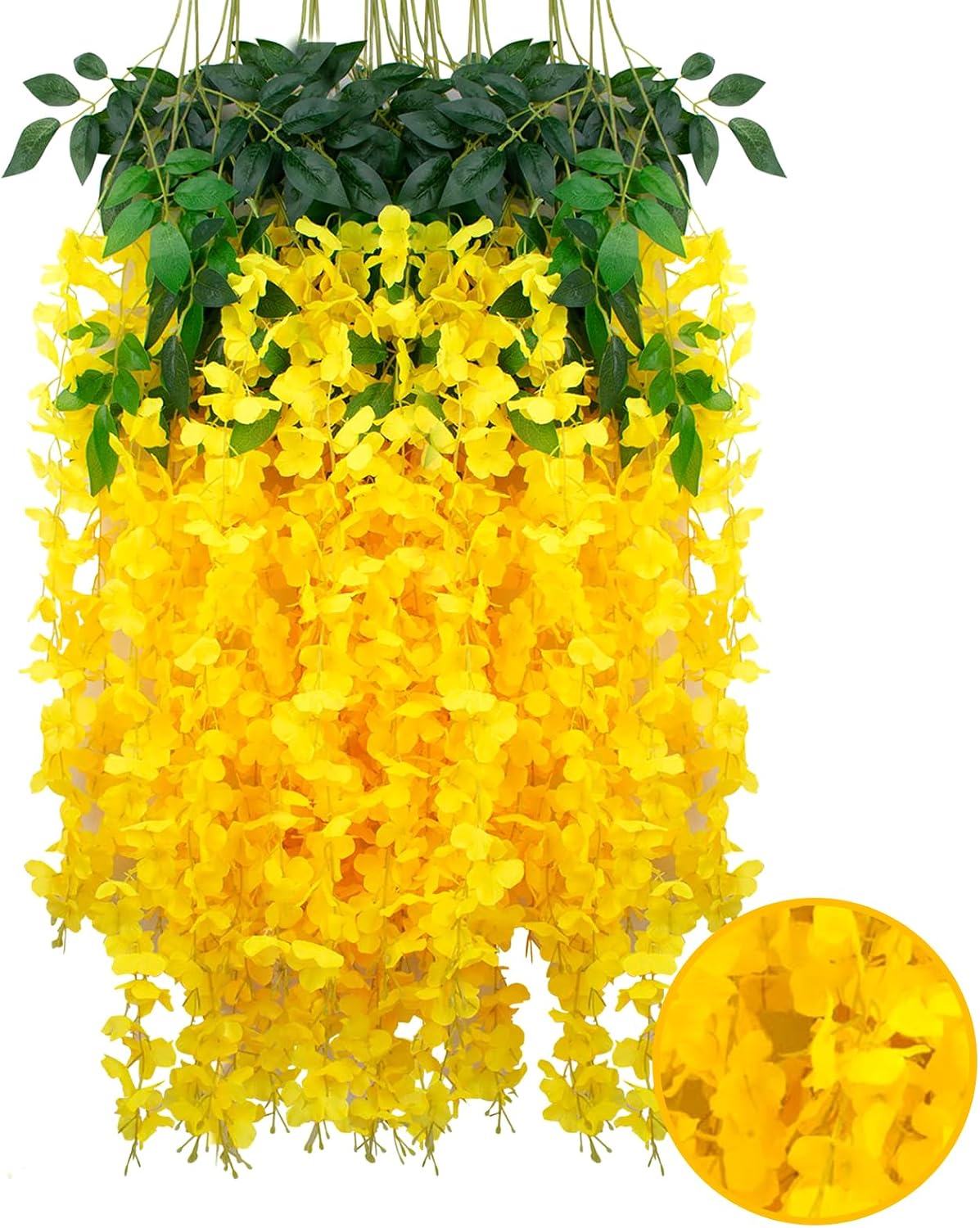 Amazon.com: Yellow Artificial Wisteria Flower Vines, 3.77 Feet Yellow ...