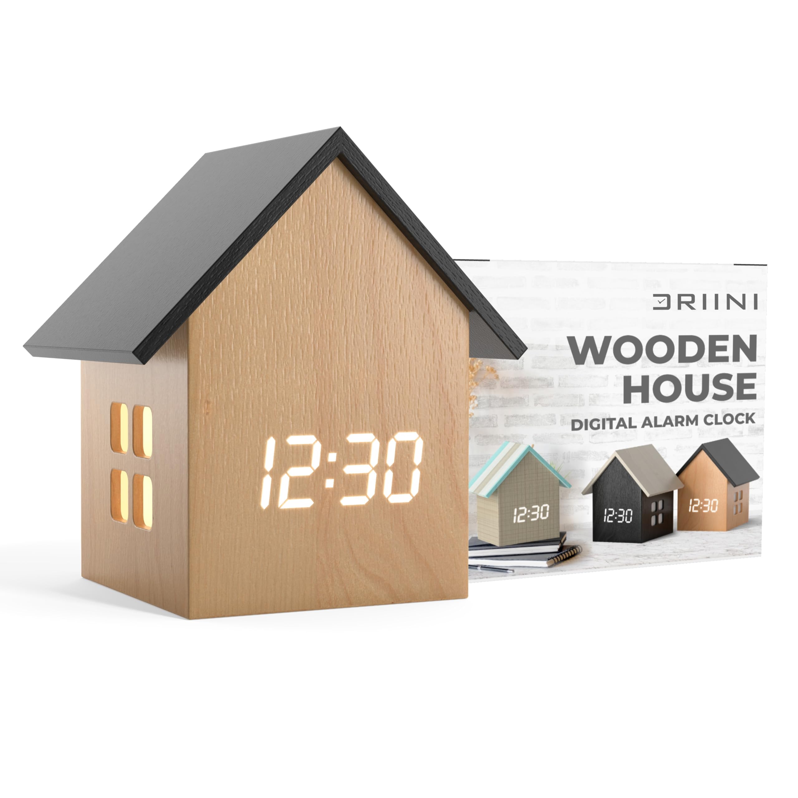 Amazon.com: Driini Digital House-Shaped Alarm Clock with Temperature ...