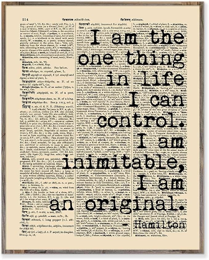 Amazon.com: Hamilton Musical Quote Dictionary Page Art Print Vintage ...