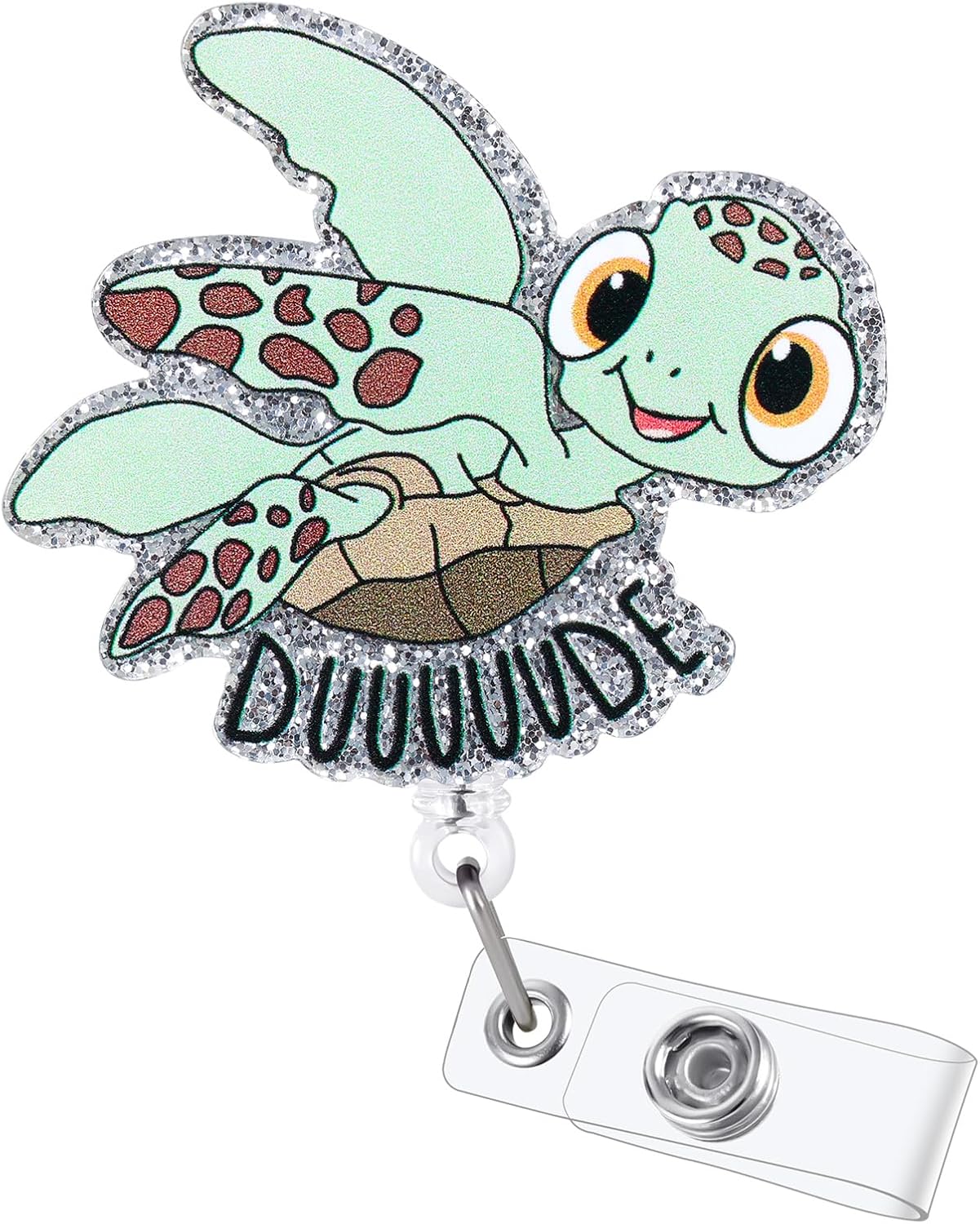 Amazon.com : Funny Dude Turtle Office Badge Buddy, Work Badge Holder ...