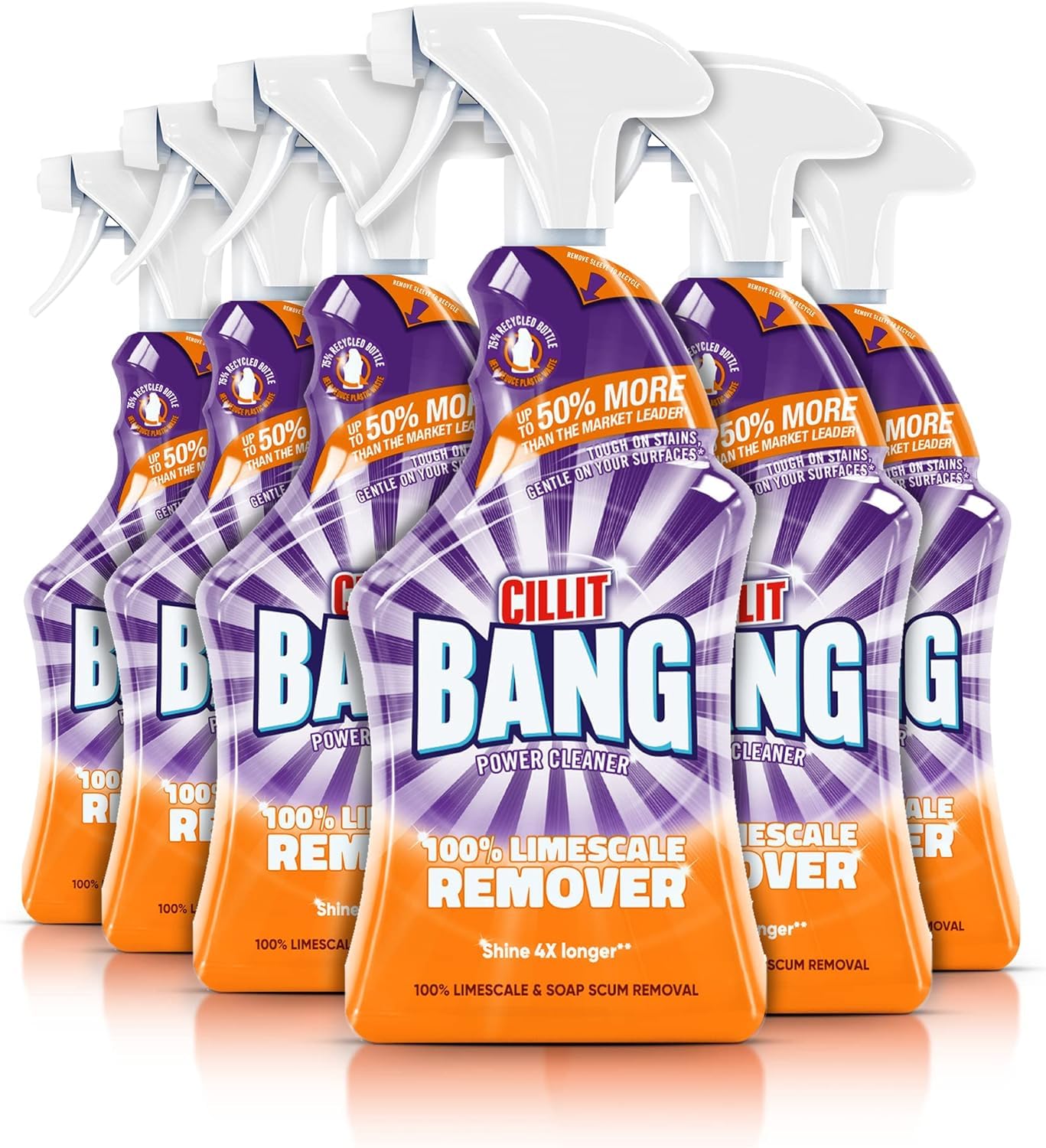Cillit Bang Limescale Remover, 500ml, 6-Pack, Removes Limescale, Grime ...