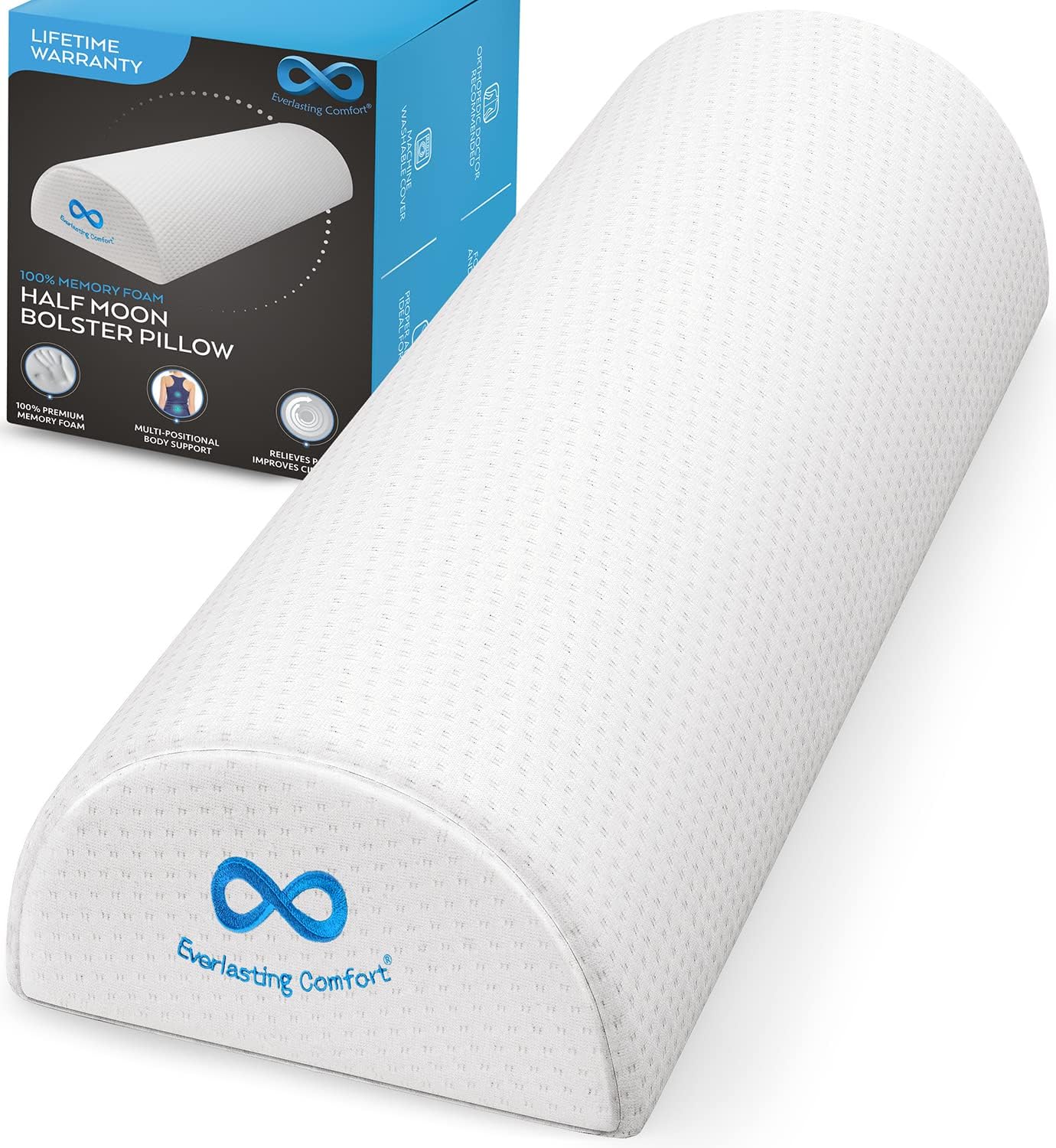 Amazon.com: Everlasting Comfort Bolster Pillow for Legs and Back - Pure ...