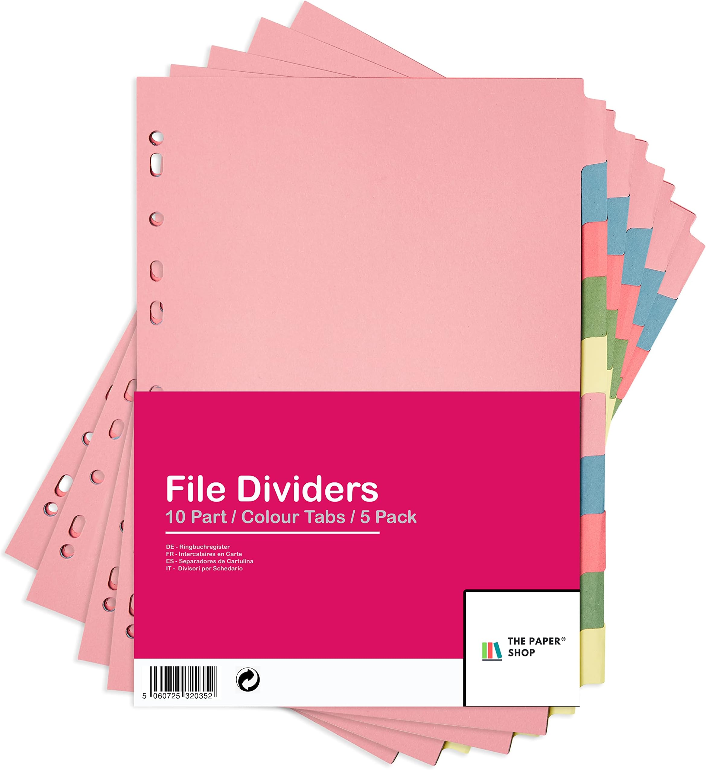 Amazon.com : 10 Tab Dividers for 3 Ring Binder – 10 Dividers Set with ...