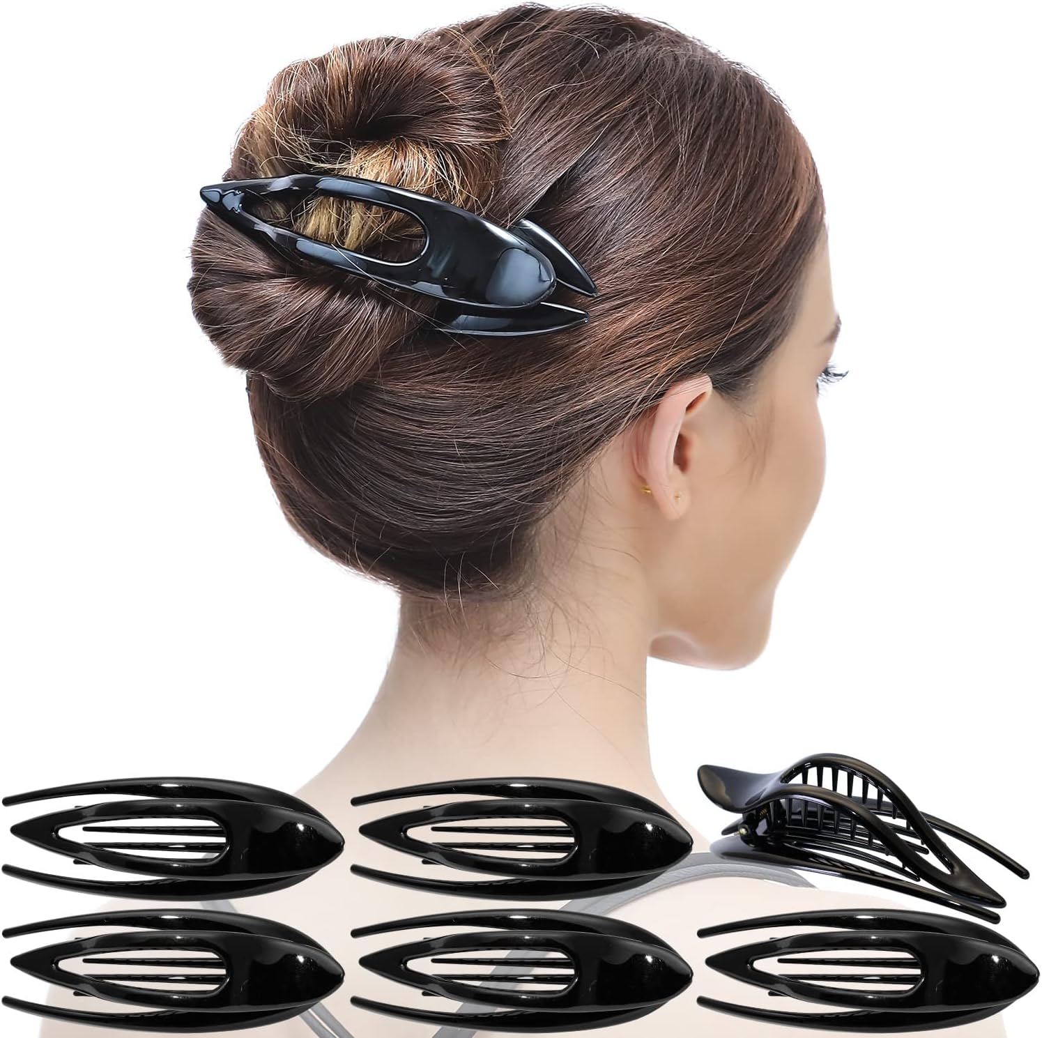 Amazon.com : 4 Pcs Women's Hair Claw Clips for High Ponytails and Buns ...