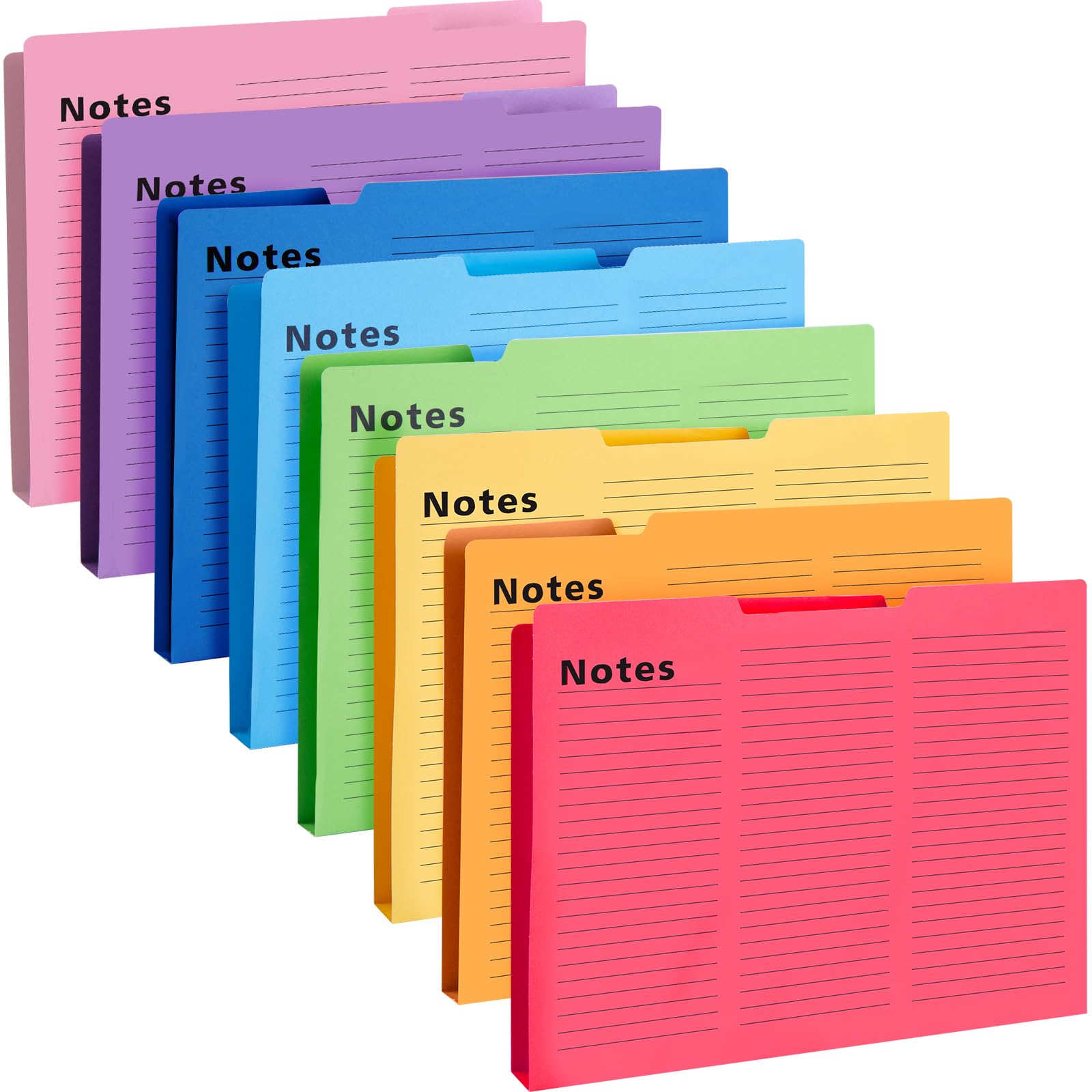 Amazon.com : Shindel 16PCS Colored Tab File Folders, Letter Size Lined ...