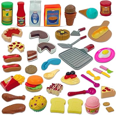Amazon.com: KidKraft 65-Piece Plastic Play Food Set for Play Kitchens ...