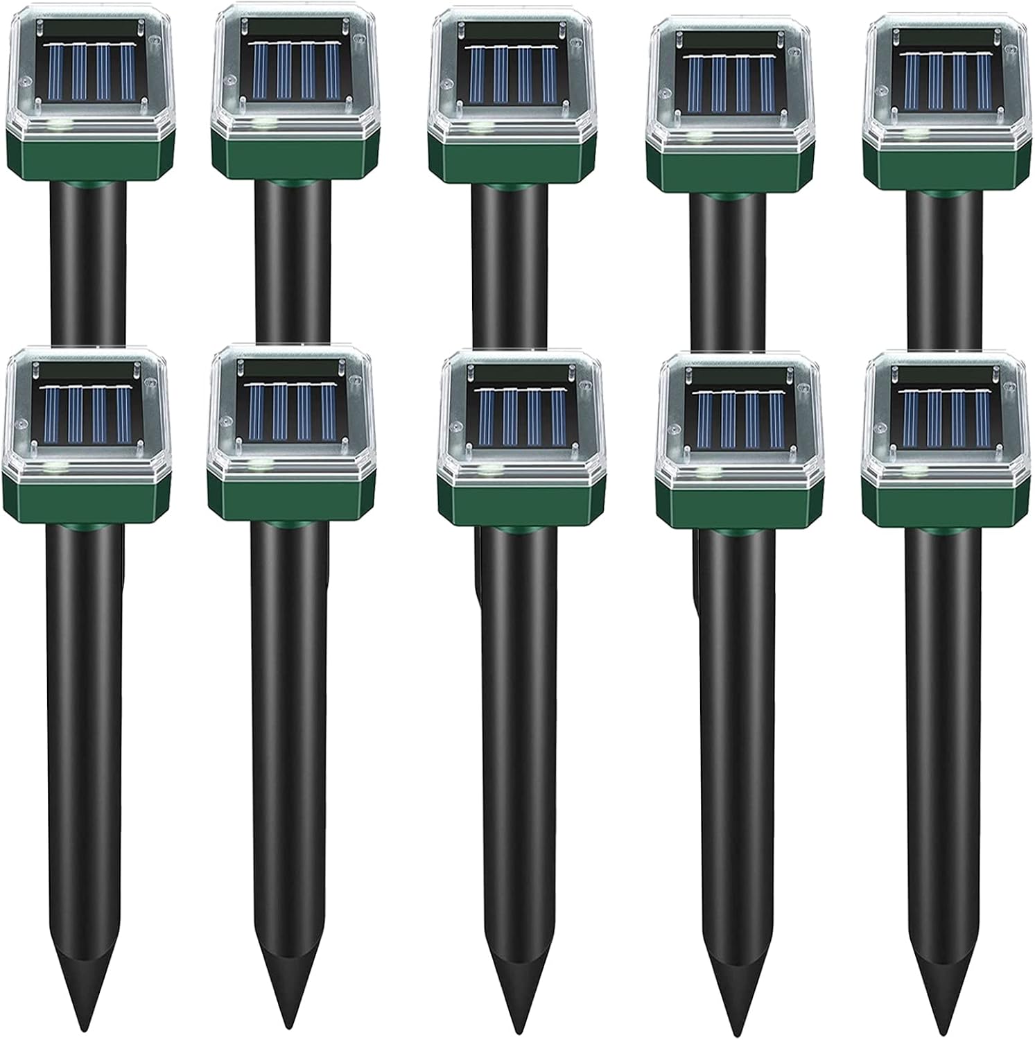 Amazon.com: Mole Repellent 10 Pack Solar Powered Ultrasonic Snake ...