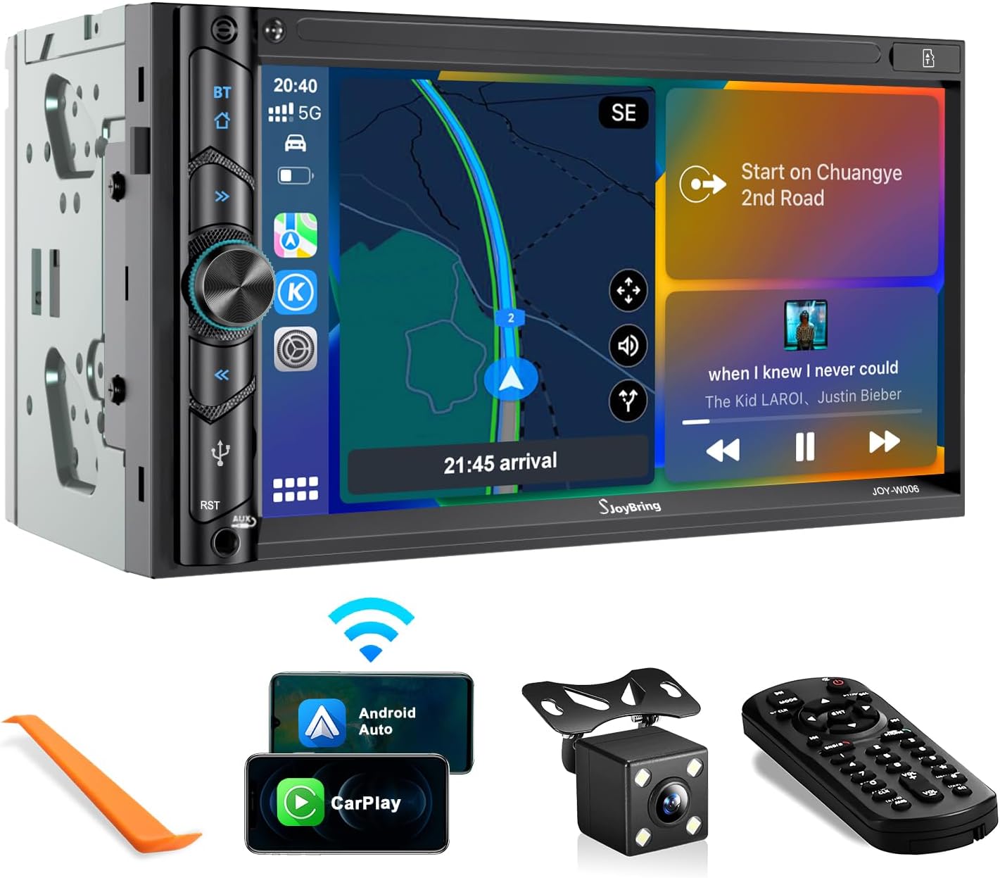 Amazon.com: Double Din Car Stereo with Bluetooth, 240W 4.2CHN, 7 ...