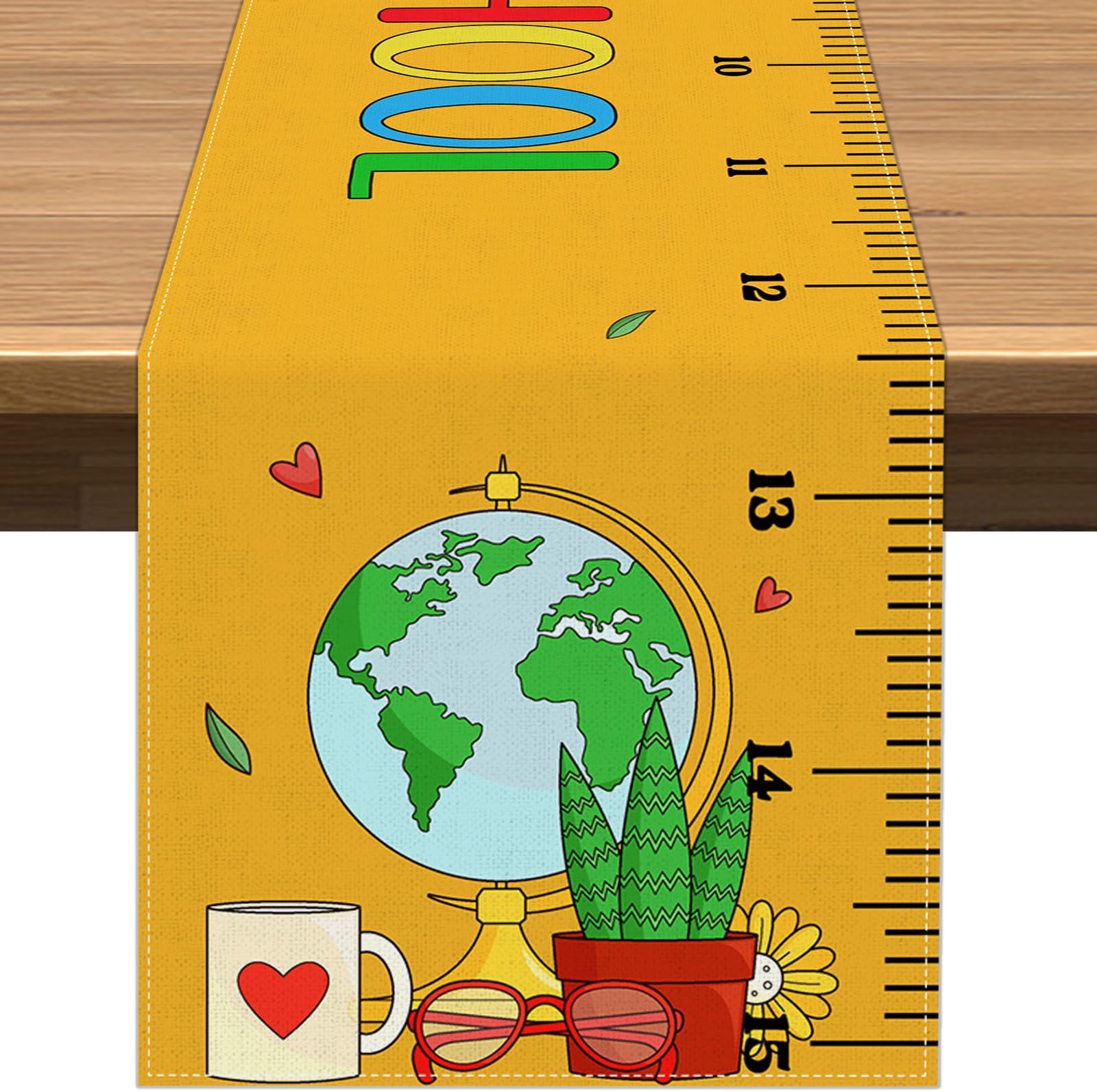 Amazon.com: Vohado Back to School Table Runner Ruler Students Kids ...