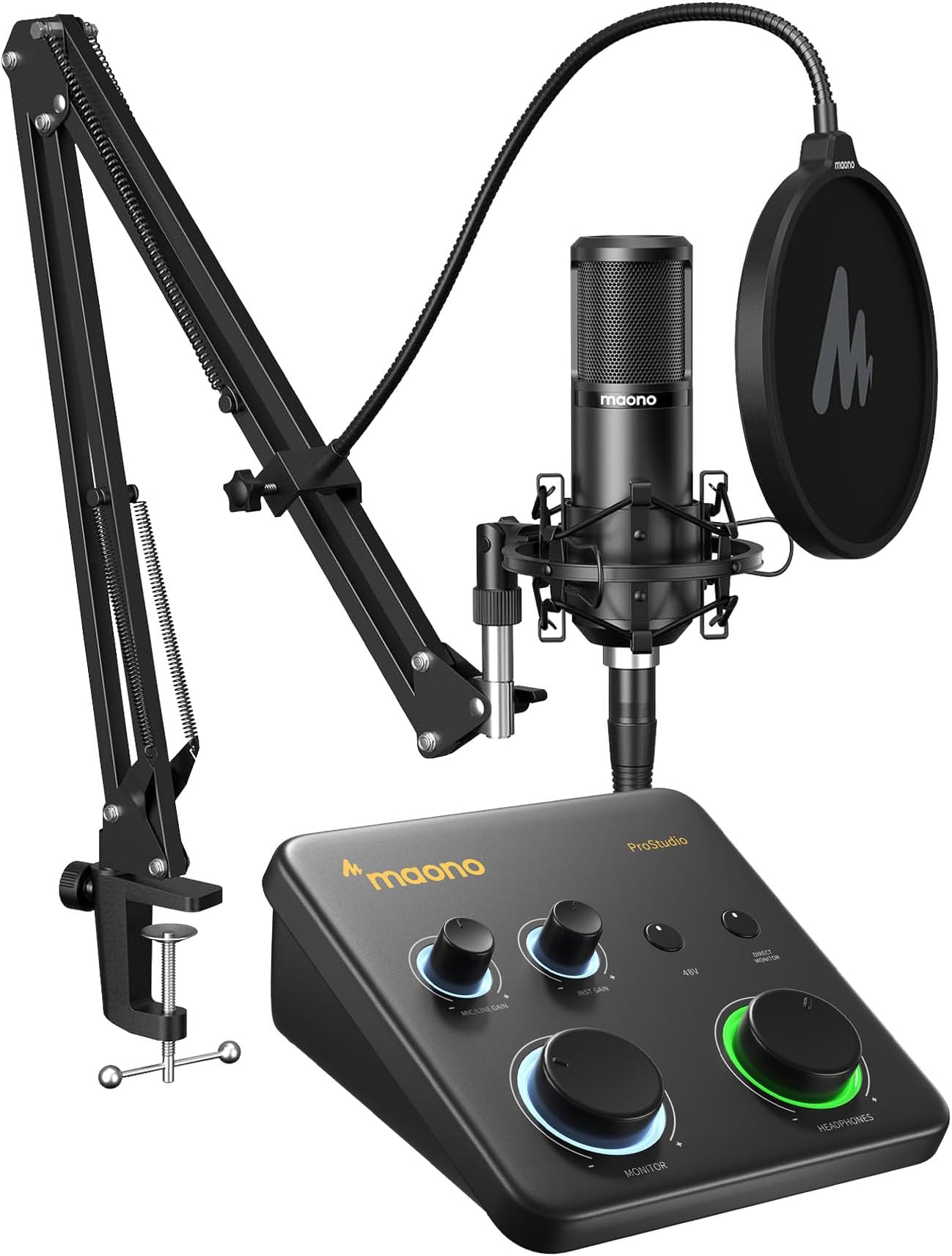 Amazon.com: MAONO USB Audio Interface for PC & XLR Dynamic Microphone ...