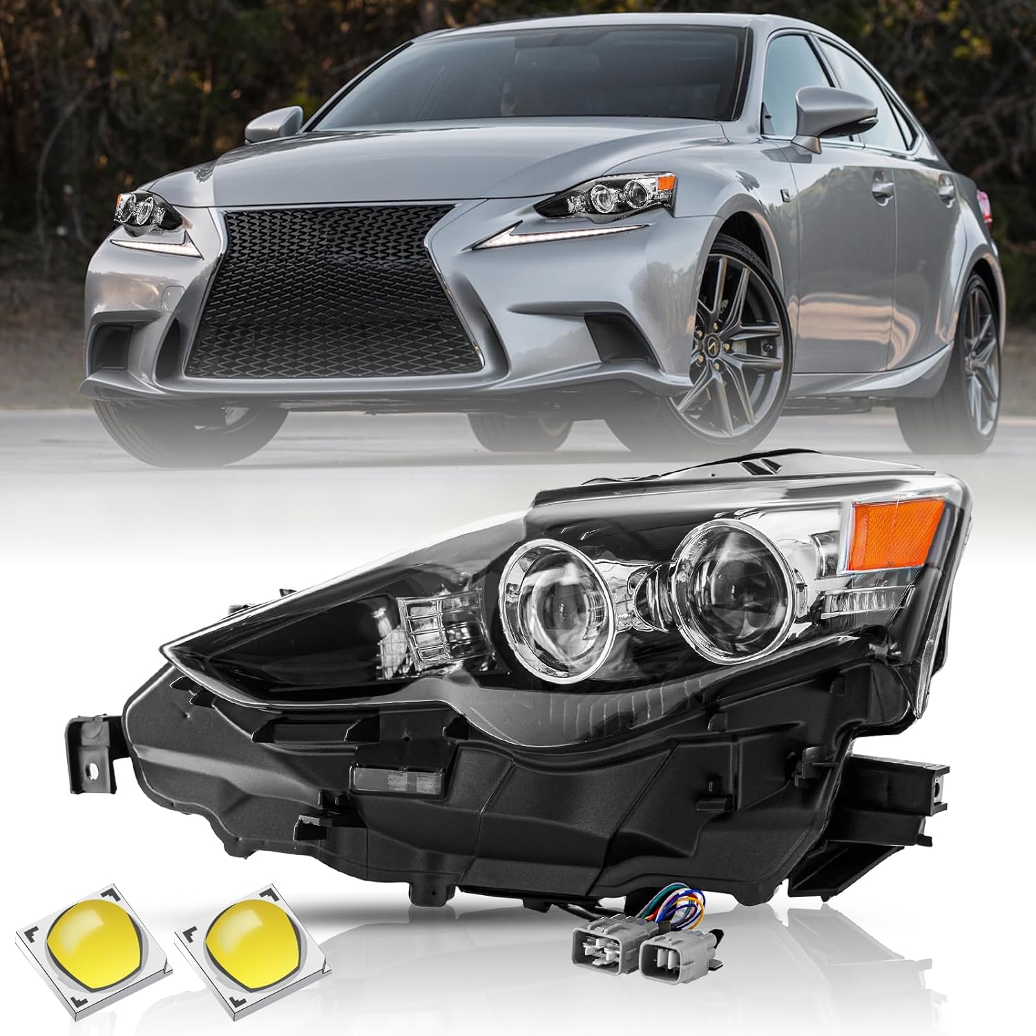 Amazon.com: TUSDAR Headlight Assembly Replacement Fits 2014-2016 Lexus ...