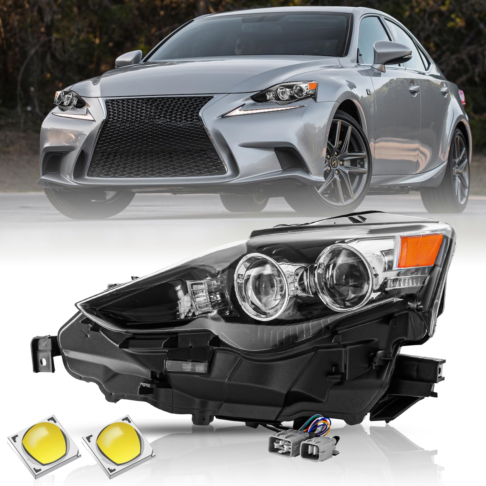 Amazon.com: TUSDAR Headlight Assembly Replacement Fits 2014-2016 Lexus ...