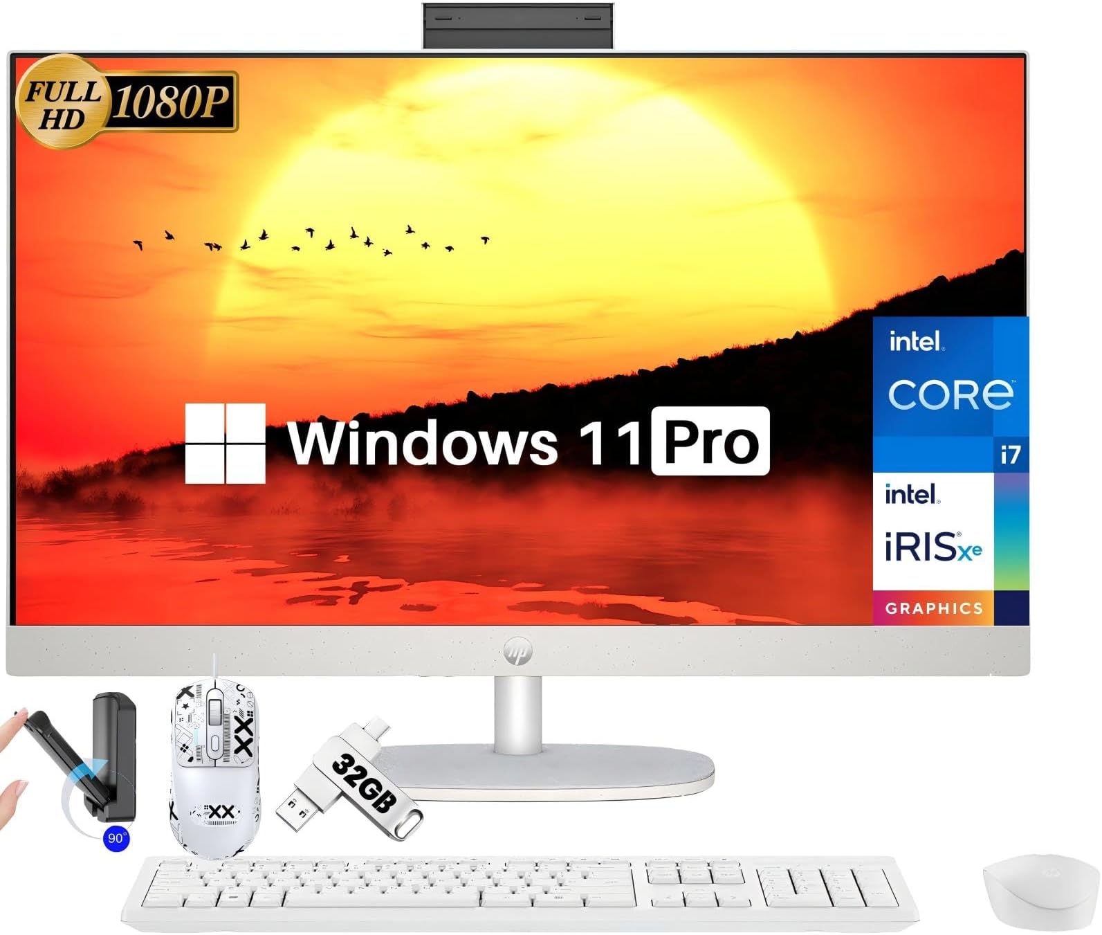 Amazon.com: HP 27 Business All-in-One Desktop PC - 27" FHD Display,13th ...