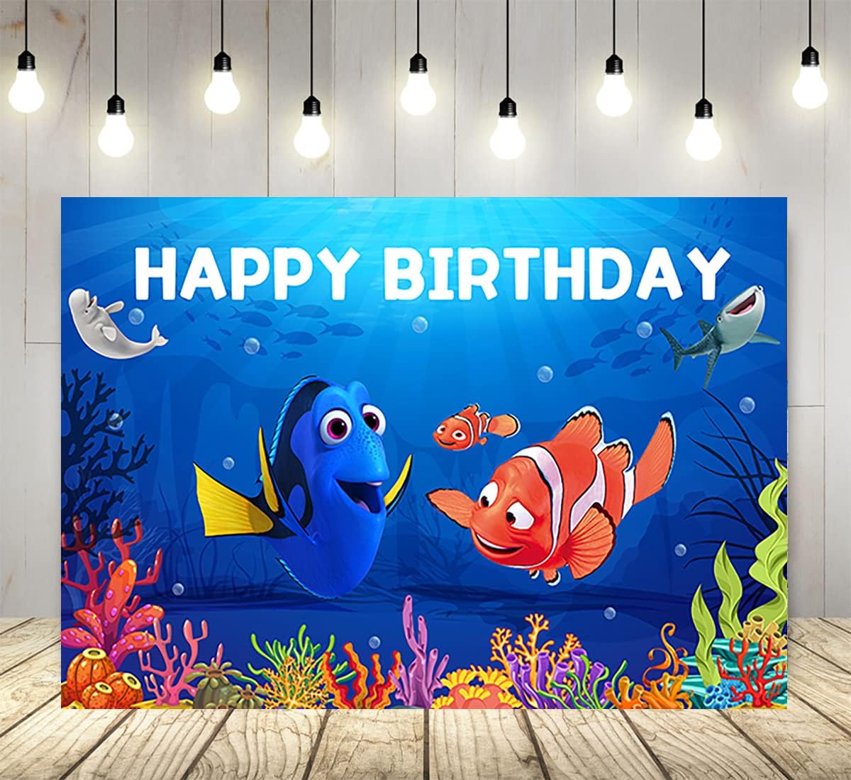 Amazon.com : Blue Under The Sea Backdrop for Birthday Party Supplies 70 ...