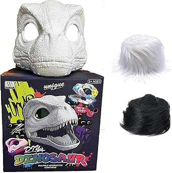 Amazon.com: Fivean Mouth Movable Dinosaur Mask with Sounds and Fur ...