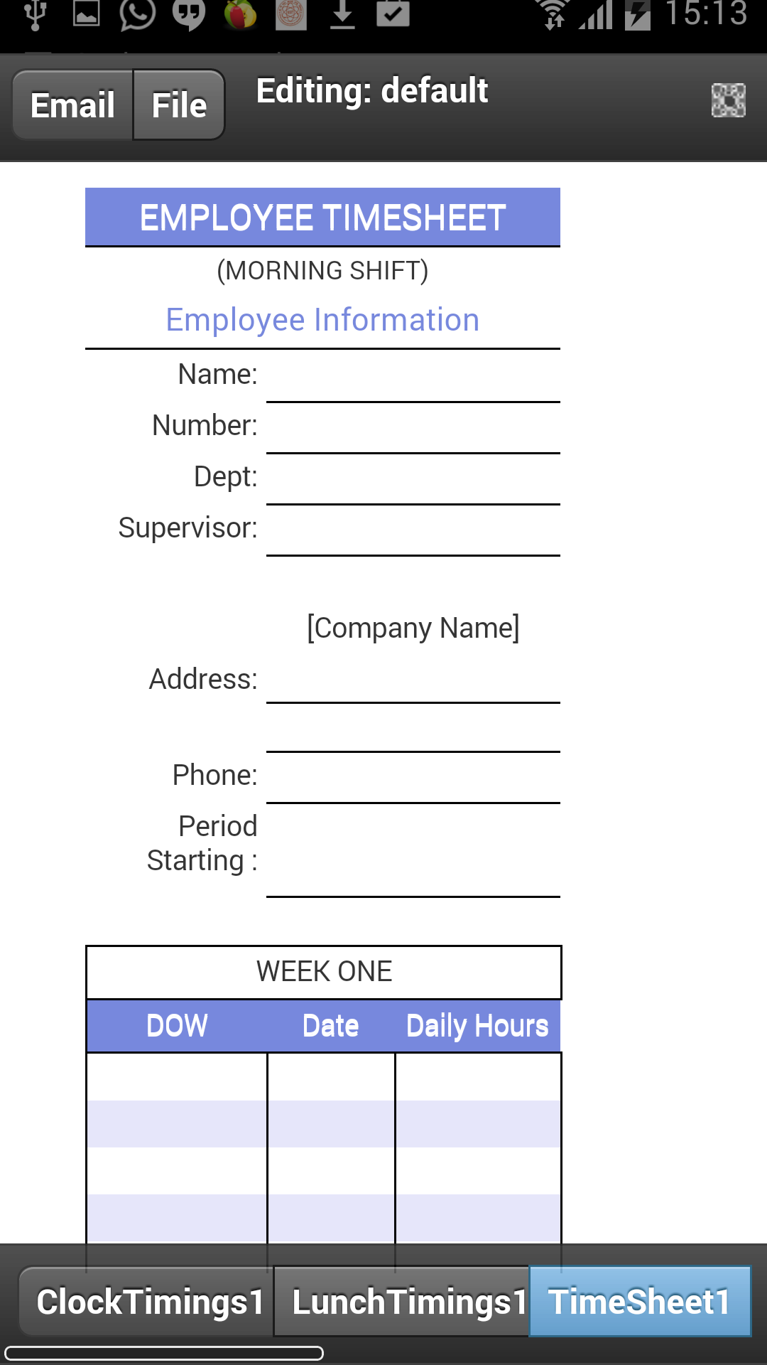 Employee Timesheet - App on Amazon Appstore