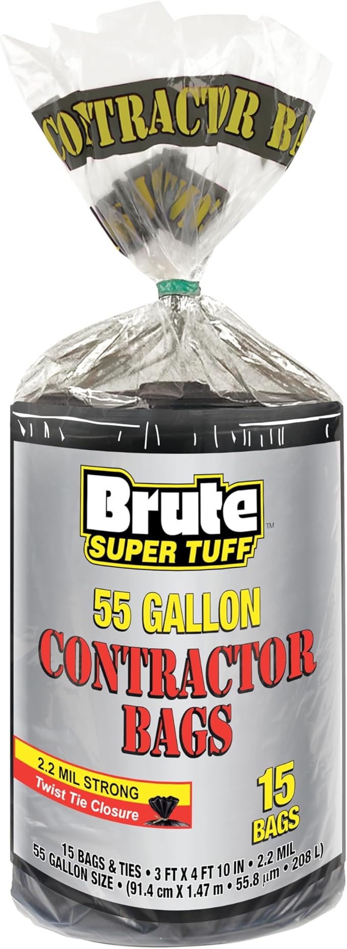 Amazon.com: Brute Super Tuff Heavy Duty 2.2 MIL Contractor Bags, Extra ...