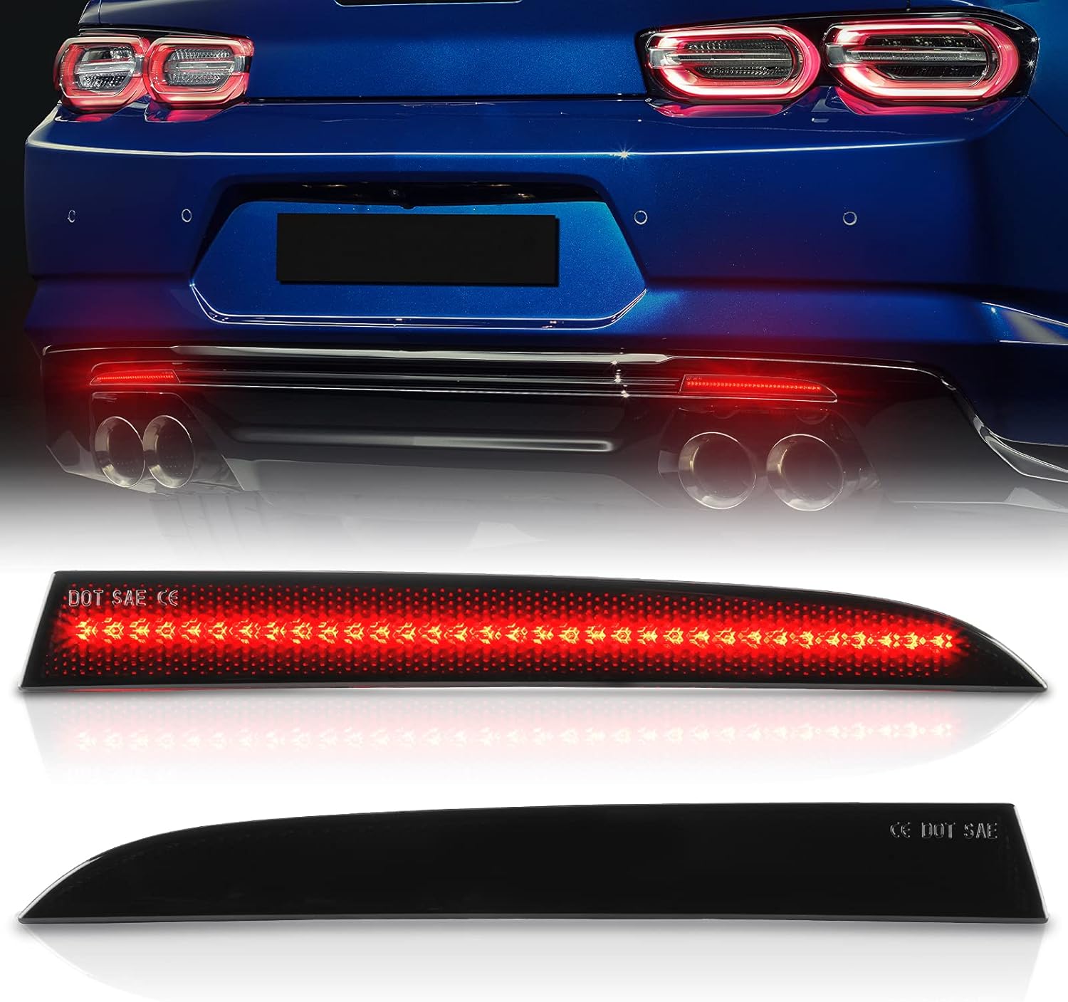 Amazon.com: POPMOTORZ LED Rear Bumper Reflector Lights Brake Light ...