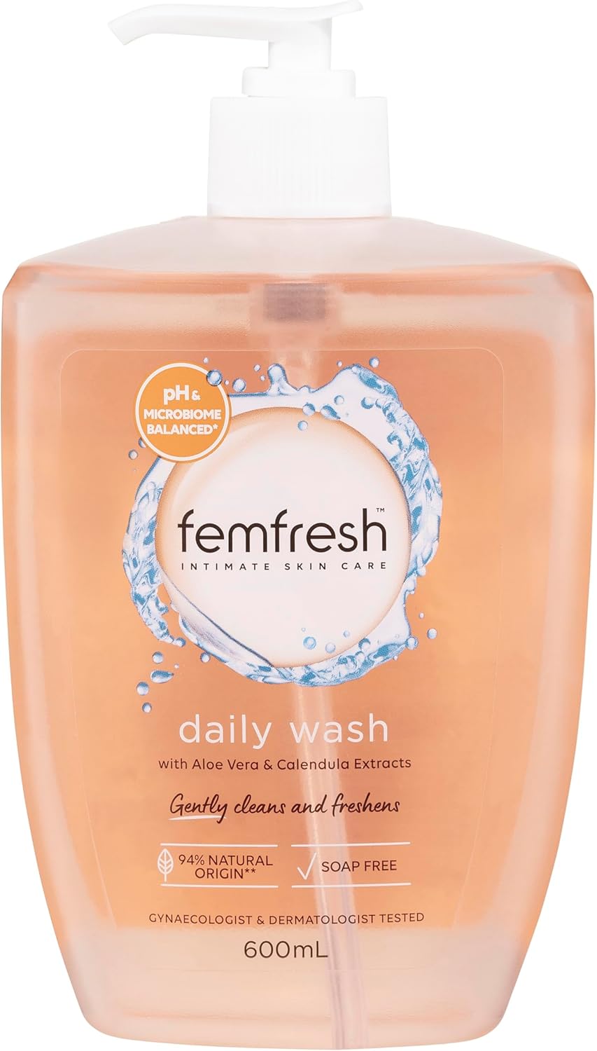 Femfresh Daily Intimate Wash 600ml - pH & Microbiome Balanced, With ...