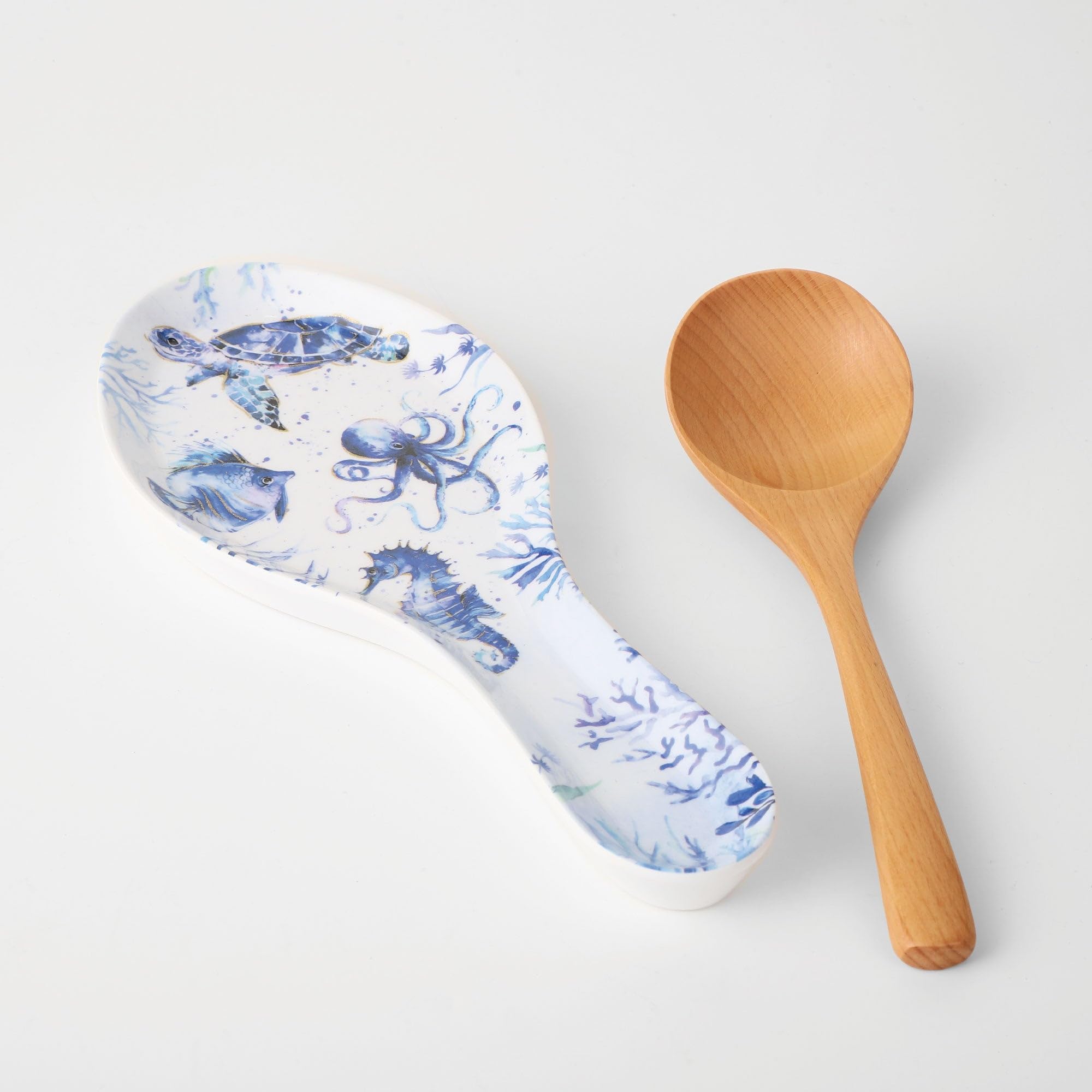 Snapklik.com : ware Indigo Sea Life Melamine Spoon Rest, Cooking Spoon ...
