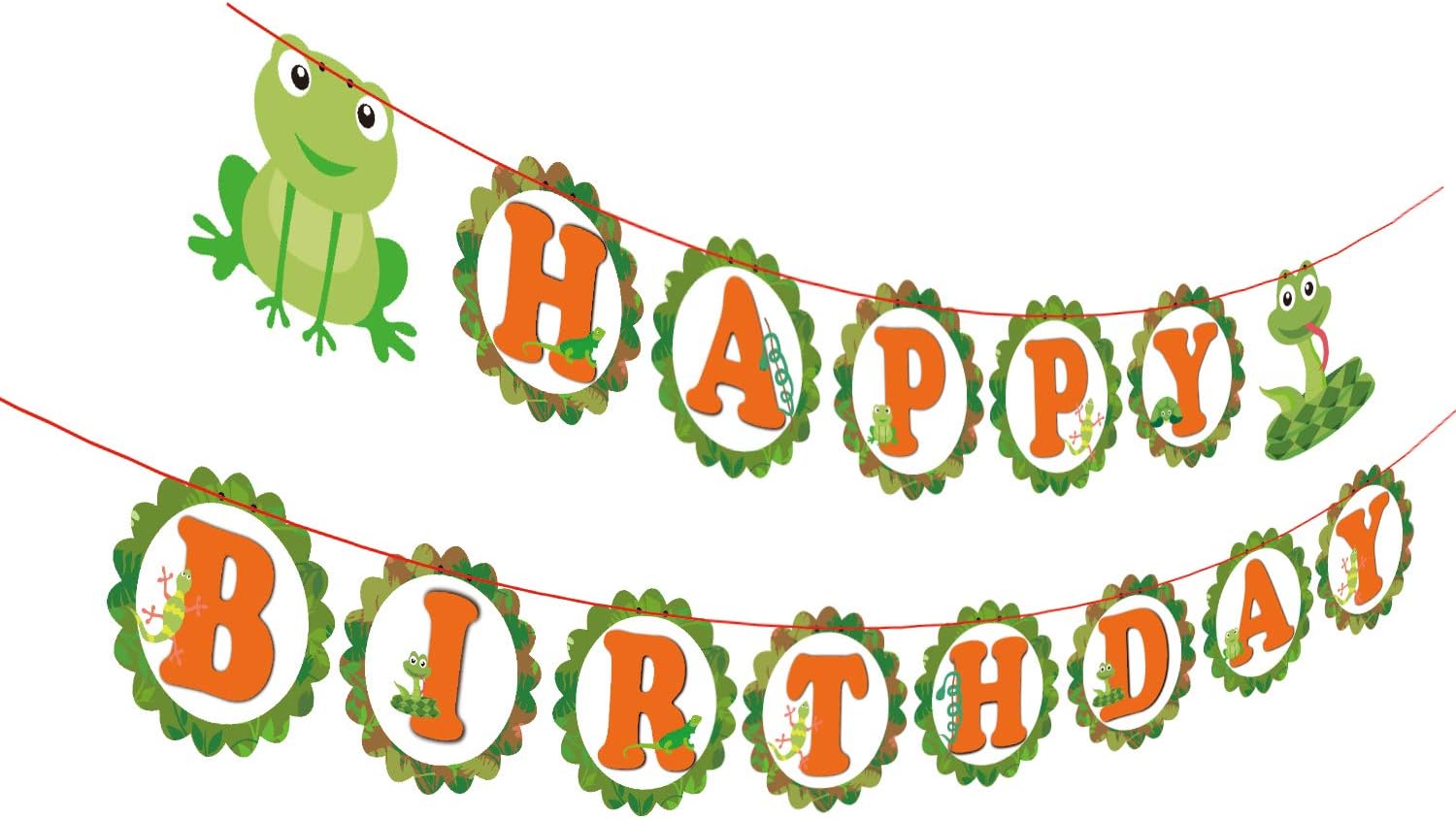 Amazon.com: Gyzone Reptile Snake Garland Birthday Banner, Reptile Party ...