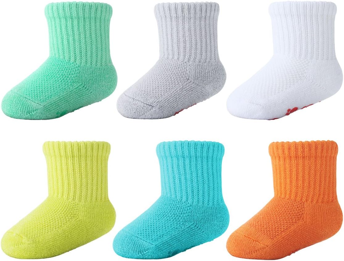 +MD 6 Pairs Baby Bamboo Socks Super Soft Sole Cushioned Newborn Toddler ...