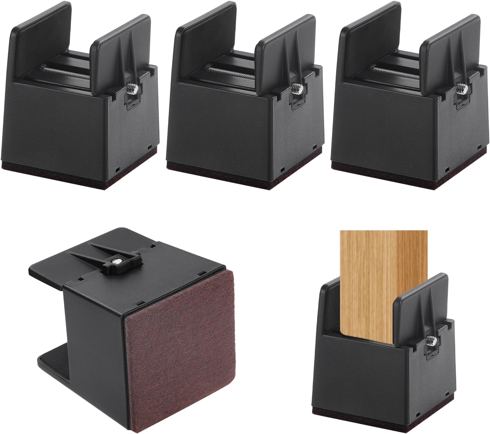 Amazon.com: SEISSO Heavy Duty Bed Risers, Adjustable Furniture Risers ...