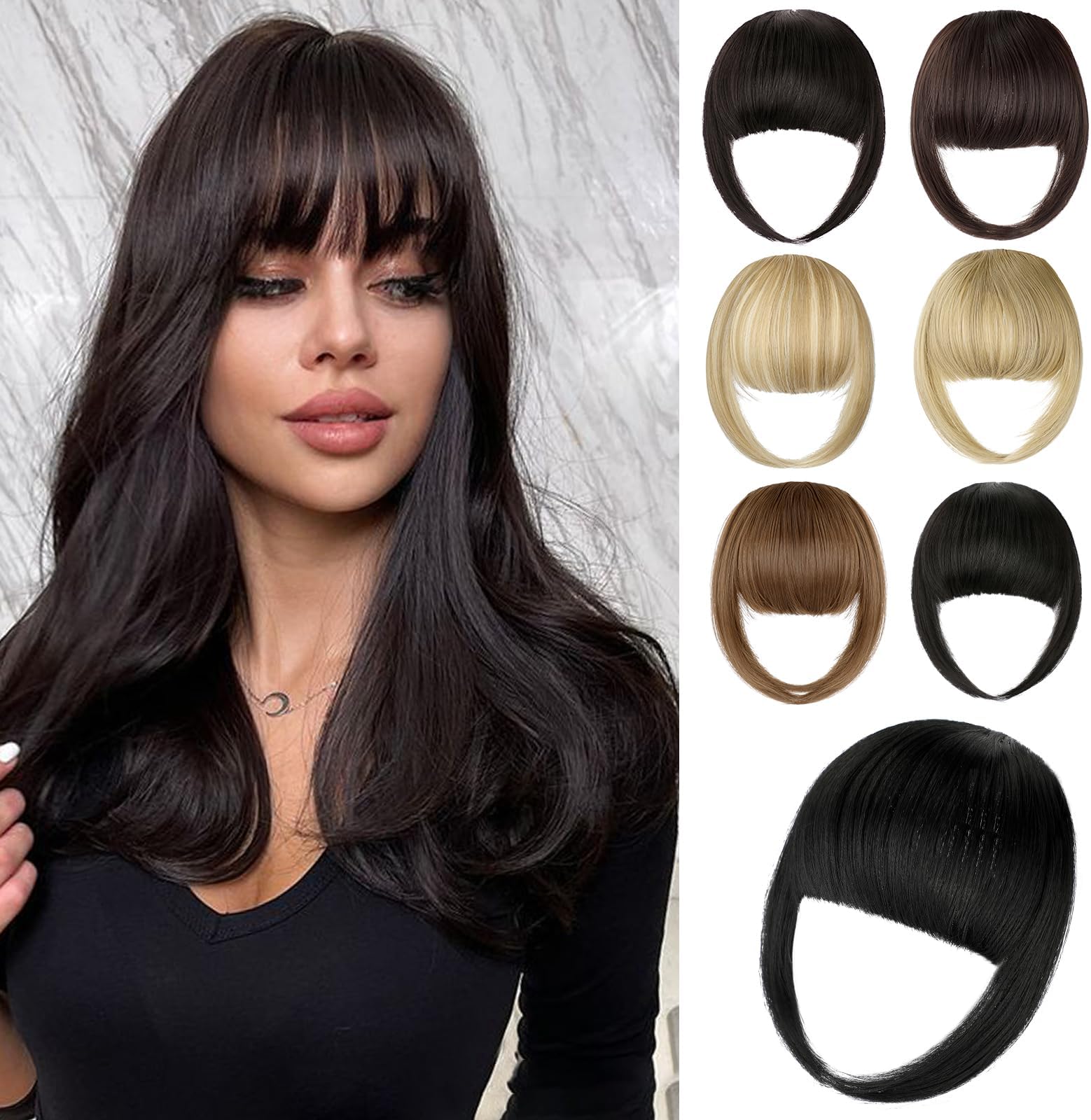 Amazon.com : Leterly Bangs Hair Clip in Bangs,Thick French Bangs Clip ...