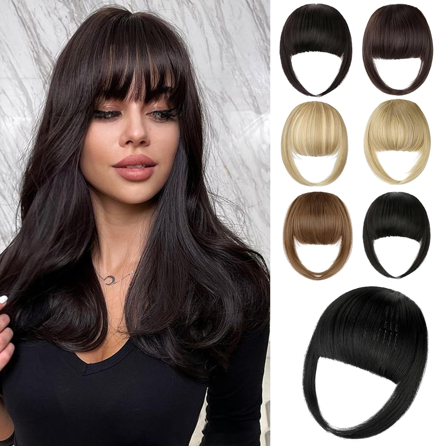 Amazon.com : Leterly Bangs Hair Clip in Bangs,Thick French Bangs Clip ...