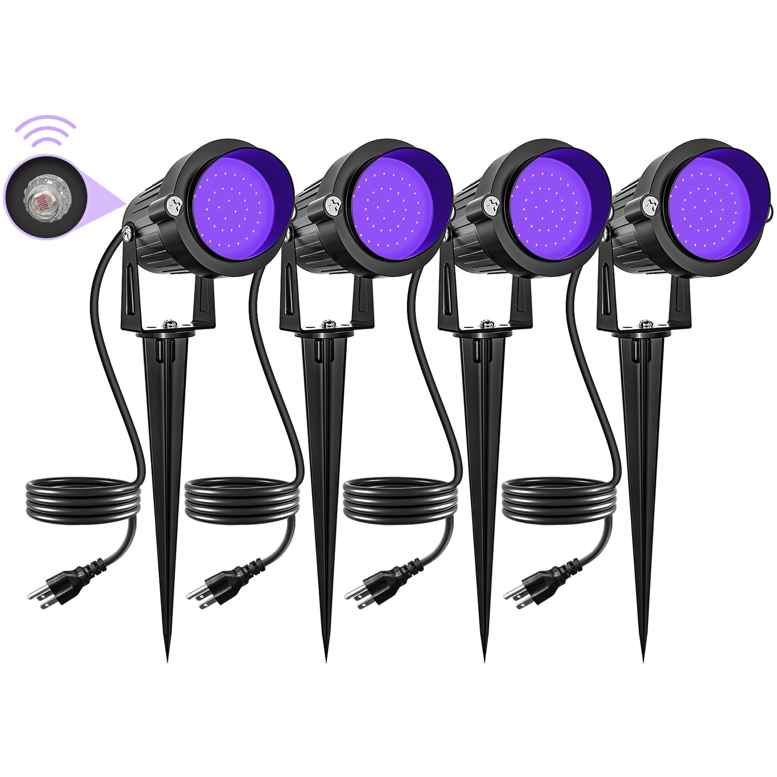 DOREIO Halloween 120V Blacklight Spotlight 15W Outdoor LED Landscape ...