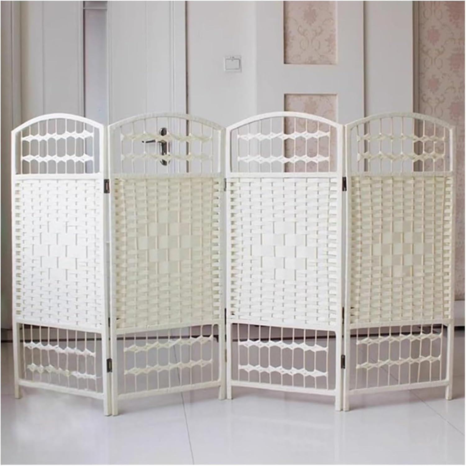 Freestanding Folding Short Room Divider Weave Partition Wall for Living ...