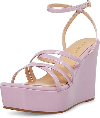Amazon.com | Madden Girl Women's Krush Wedge Sandal, Lavendar Patent Pu ...