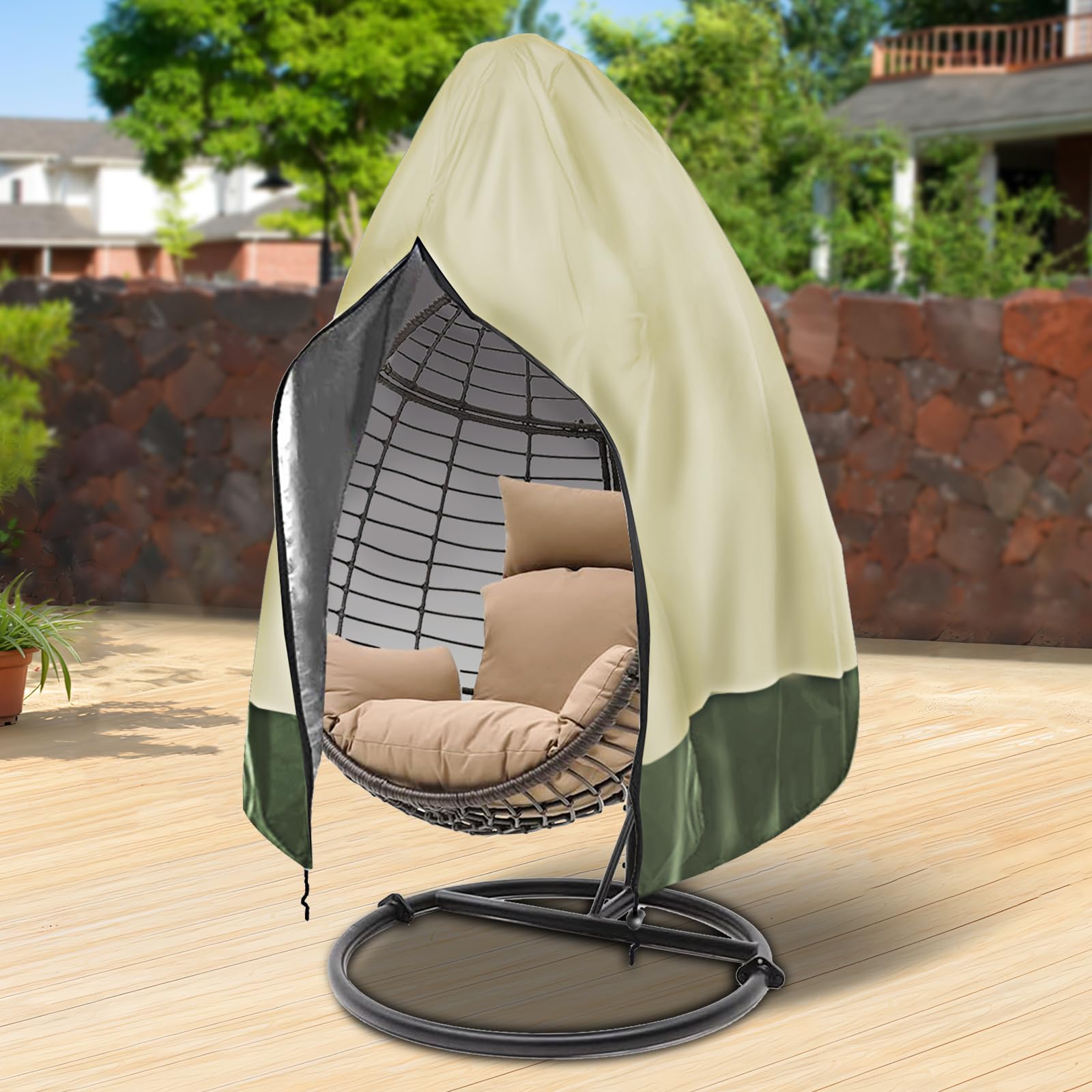 Amazon.com : Impulja Egg Chair Cover with Zipper,Outdoor Chair Covers ...