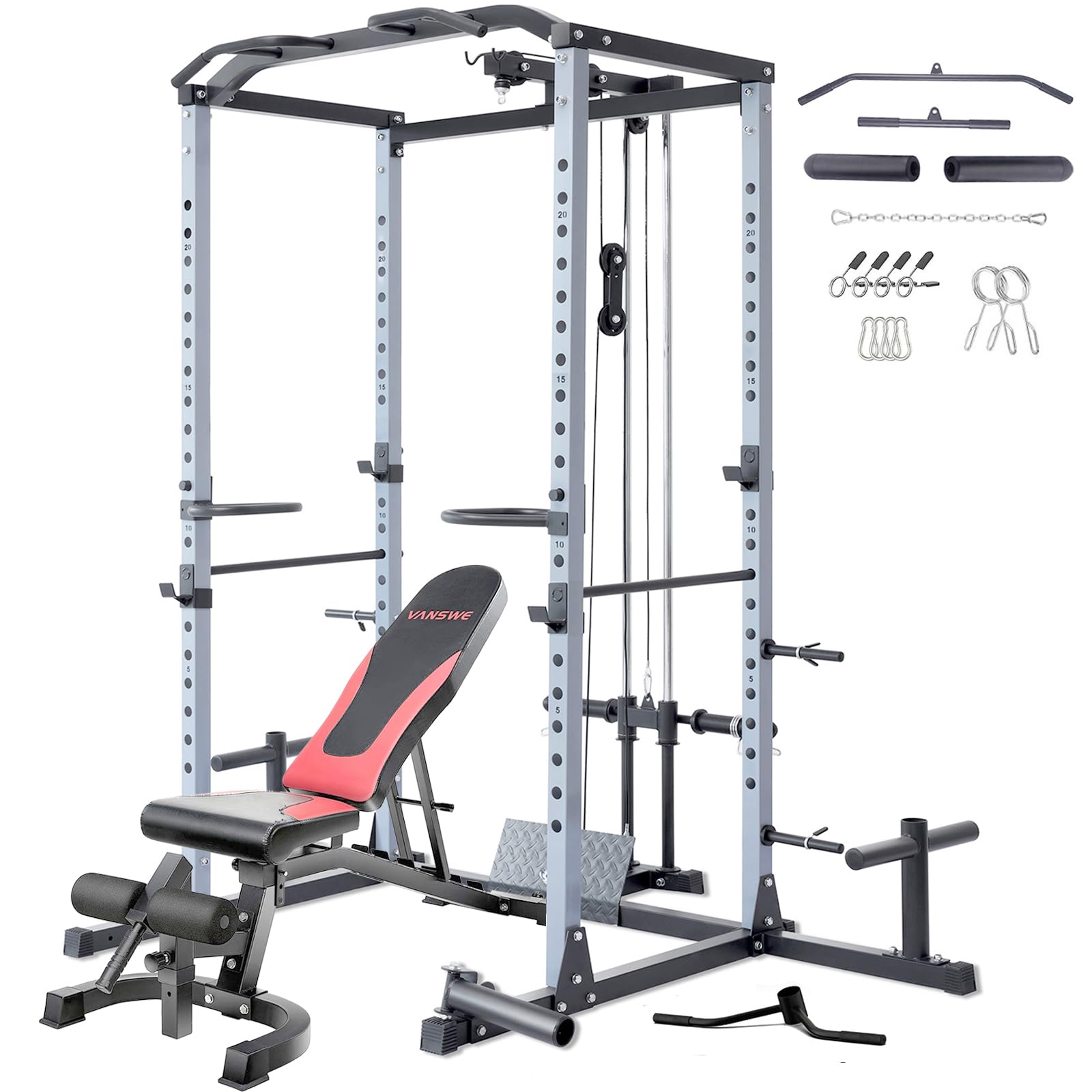 Snapklik.com : Vanswe Power Rack 1300-Pound Capacity Olympic Power Cage ...