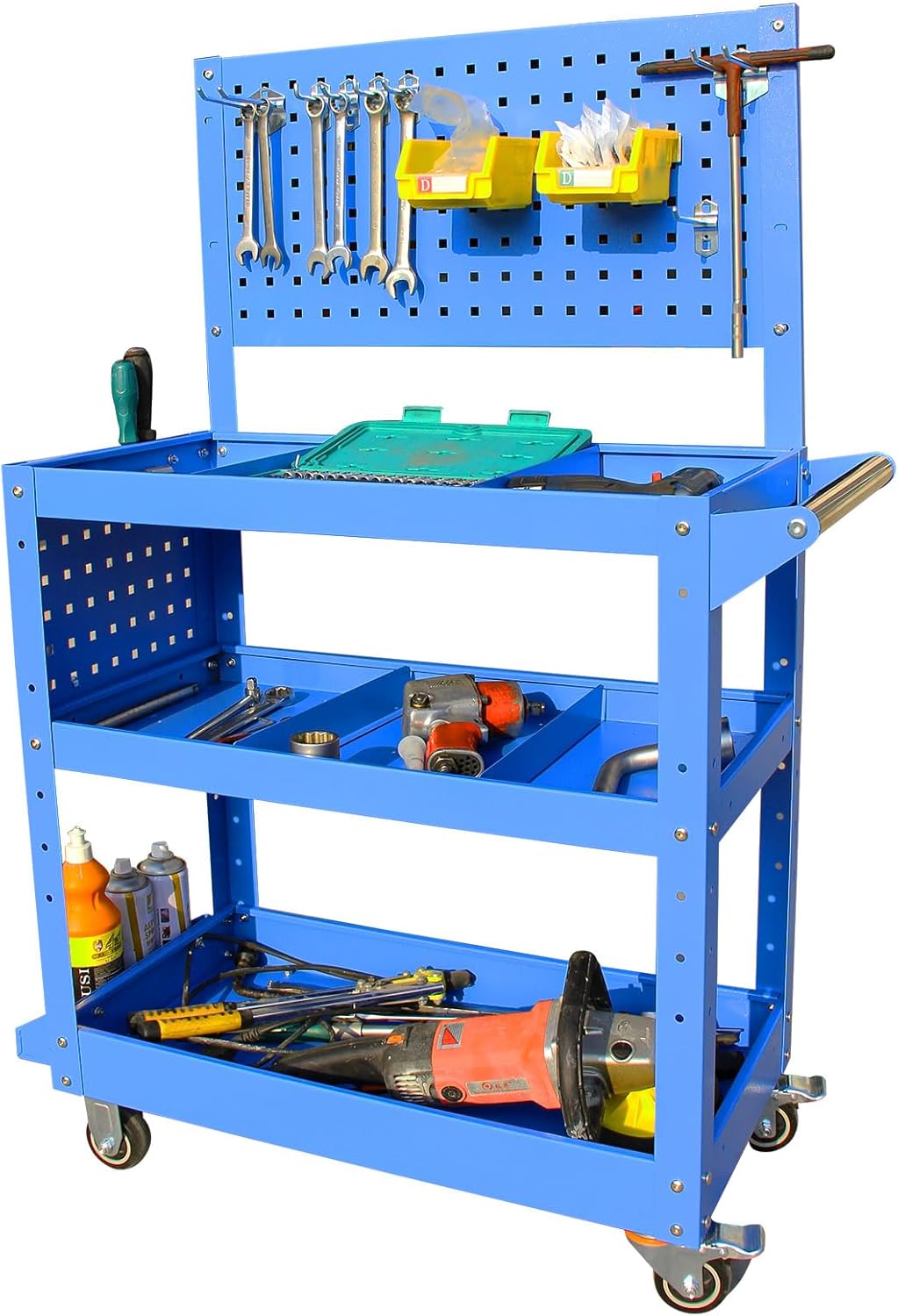 Amazon.com: JumboTIGER Tool Cart on Wheels Utility Cart with Handle 3 ...