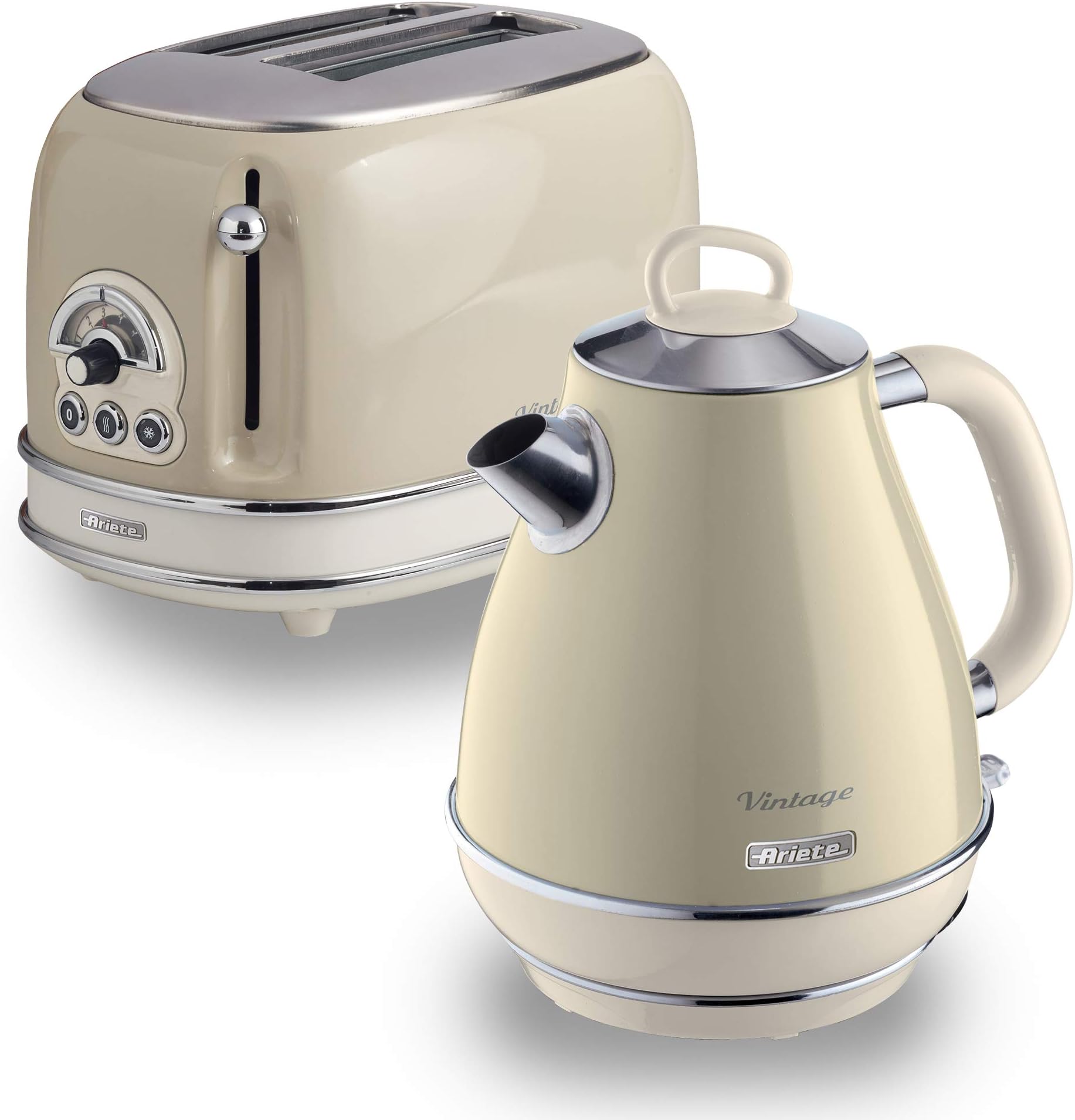 Ariete Retro Style Dome Kettle and 2 Slice Toaster Set, Vintage Design ...