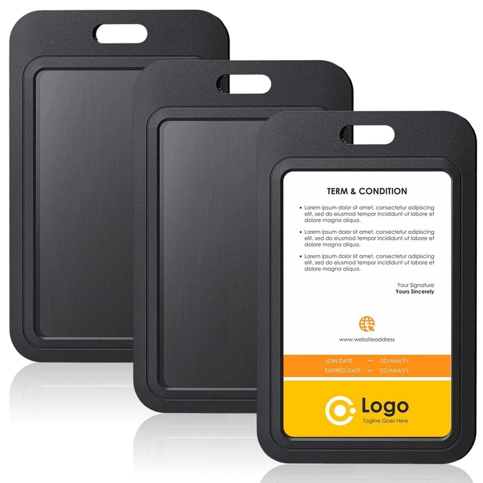 Amazon.com : Lorzot 3 Pack Badge Holder, Vertical Sliding ID Badge ...