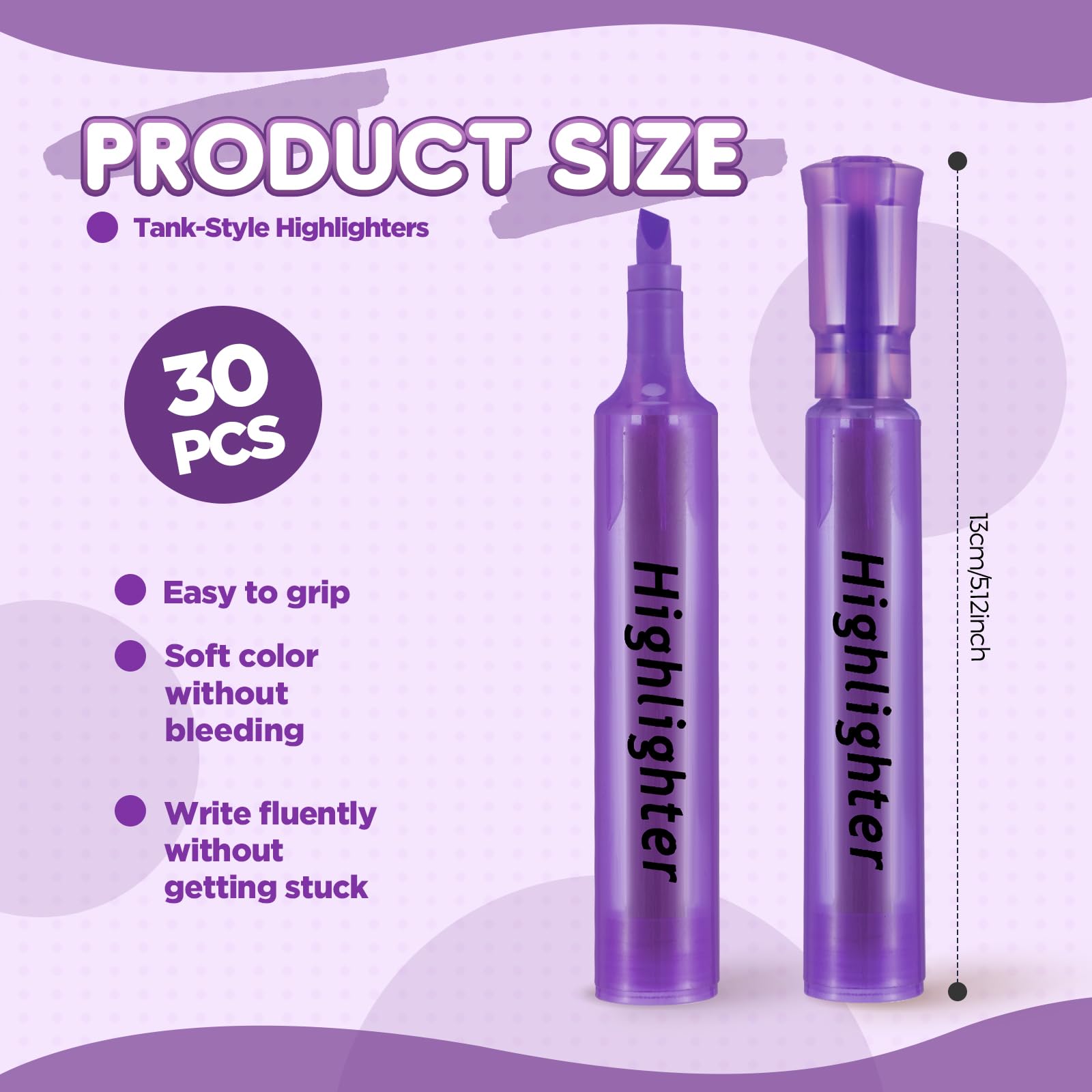 Snapklik.com : Qilery 30 Pack Highlighters Bulk, Tank Style Chisel Tip ...