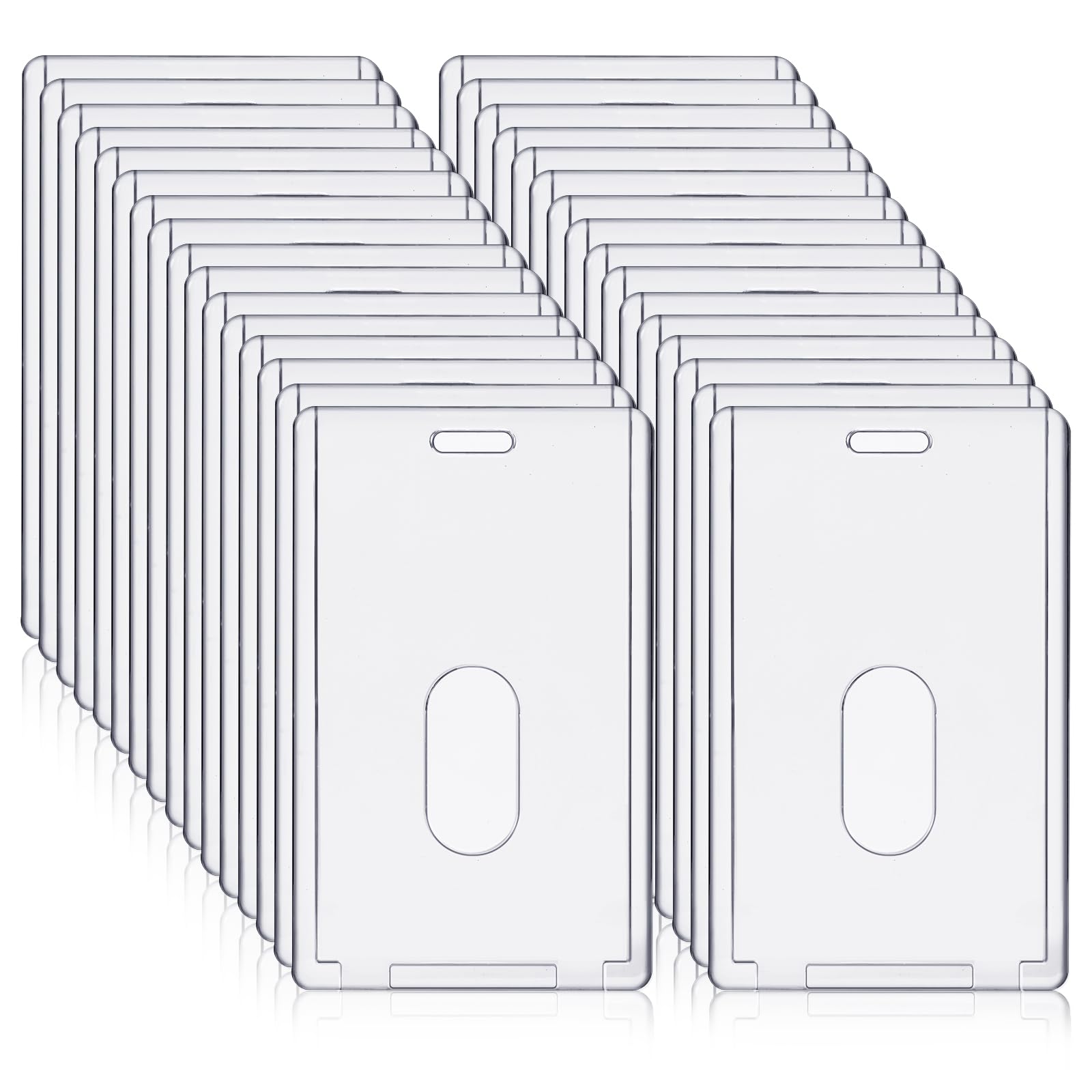 Amazon.com : Bulk 100 Pack Acrylic Card Holders Clear ID Card Holders ...